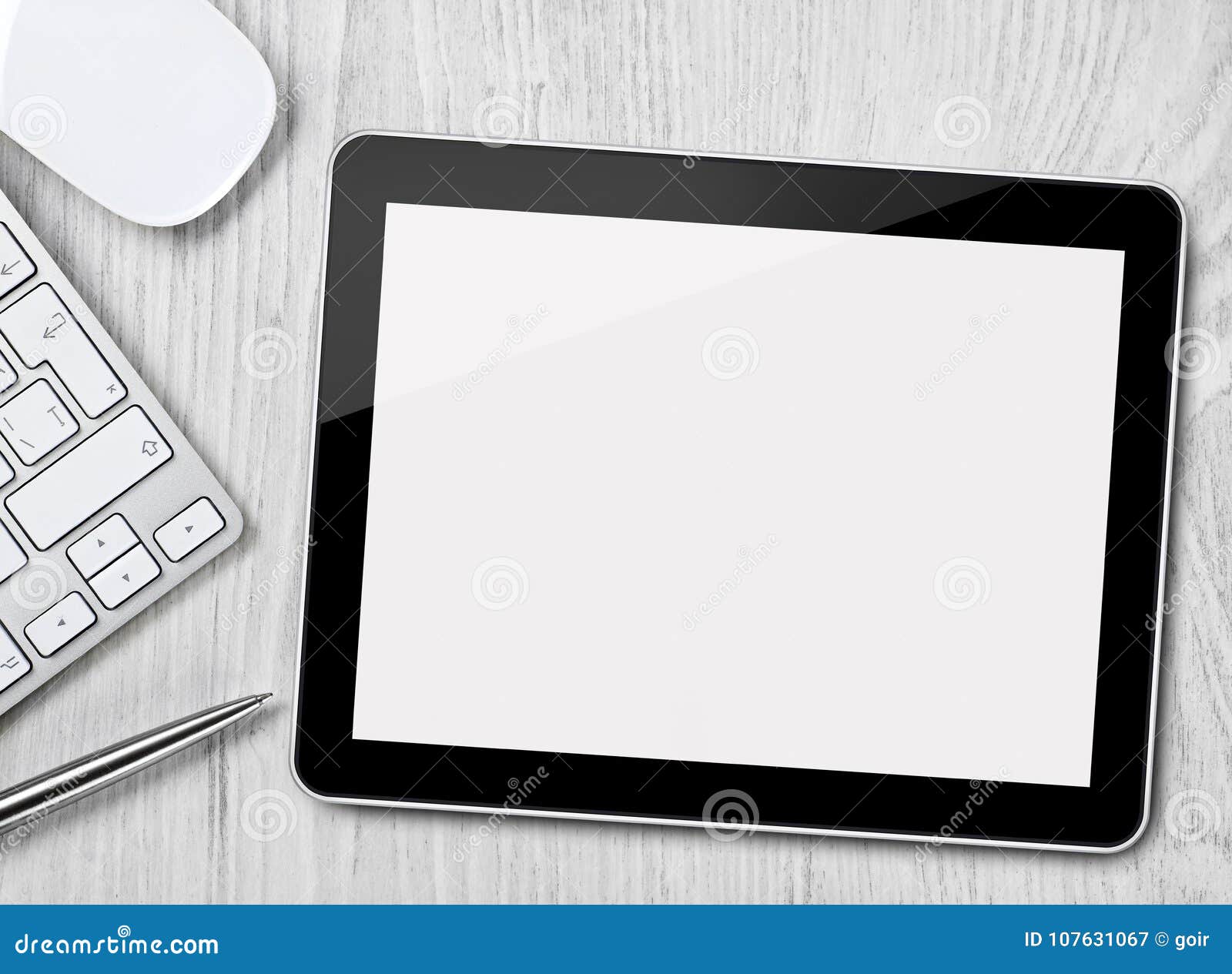 Blank Digital Tablet on Desk Stock Image - Image of tablet, equipment ...