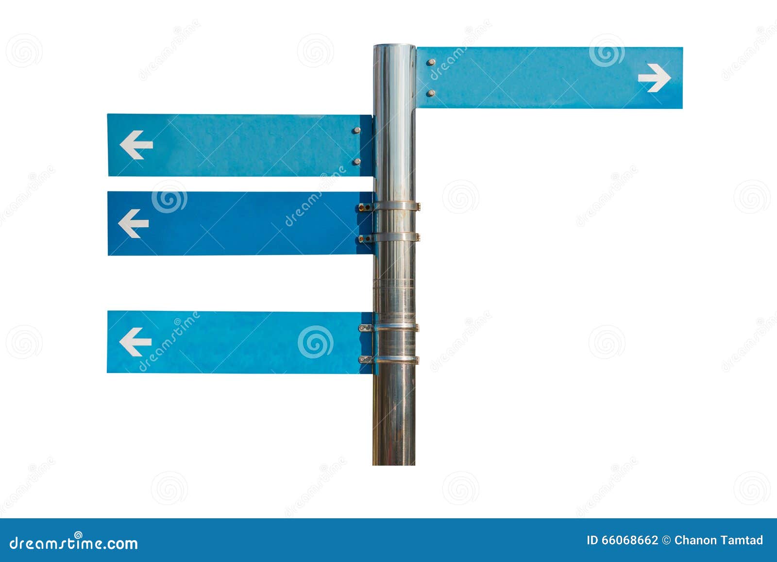 Blank Direction Blue Signpost. Stock Photo - Image of destination ...