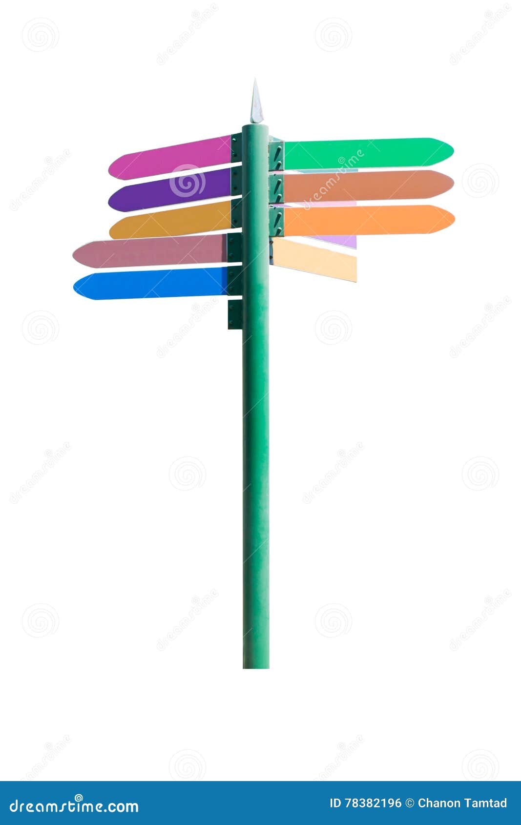 Blank Direction Multicolored Signpost Isolated on White Background ...