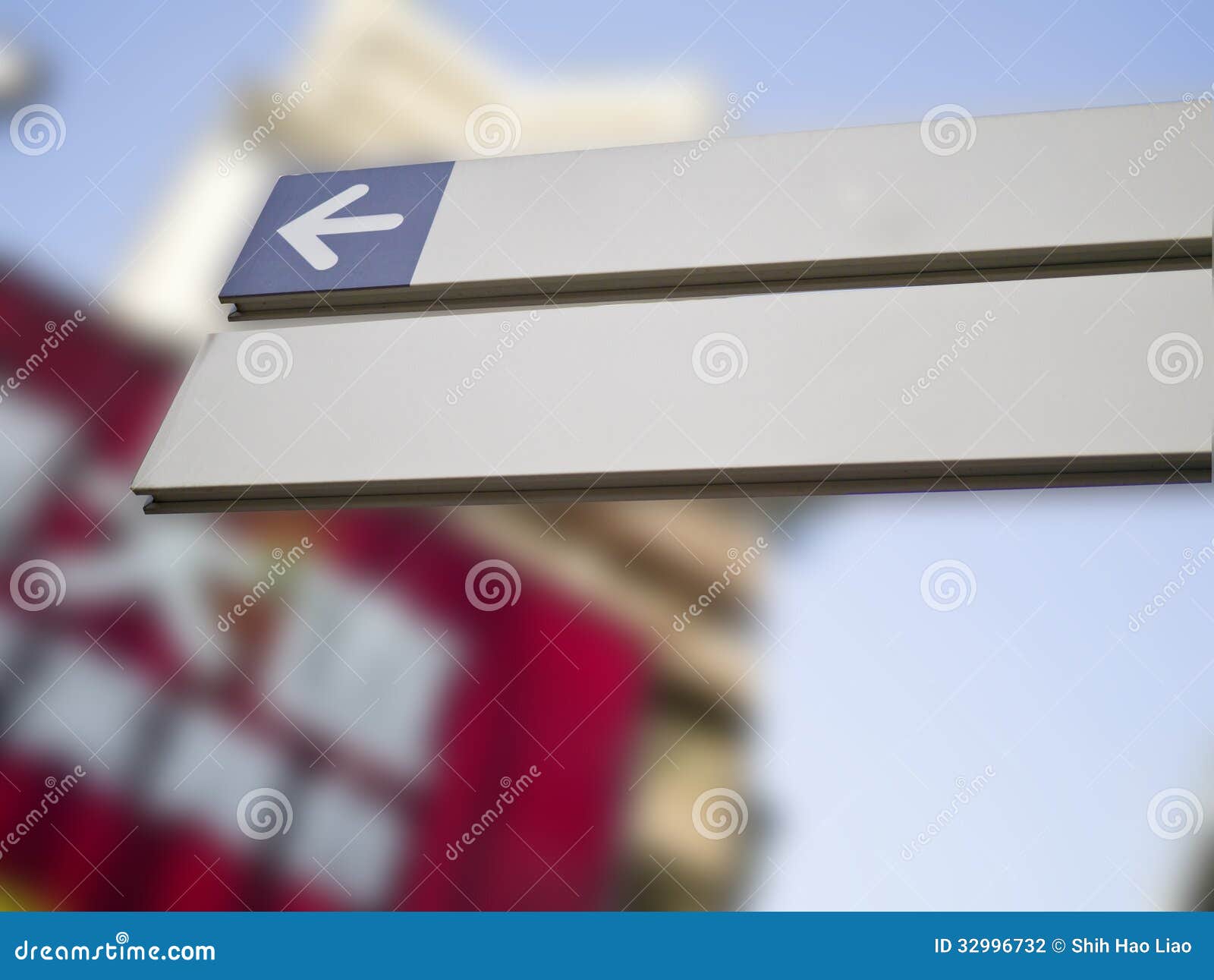 Blank direction sign stock photo. Image of post, front - 32996732