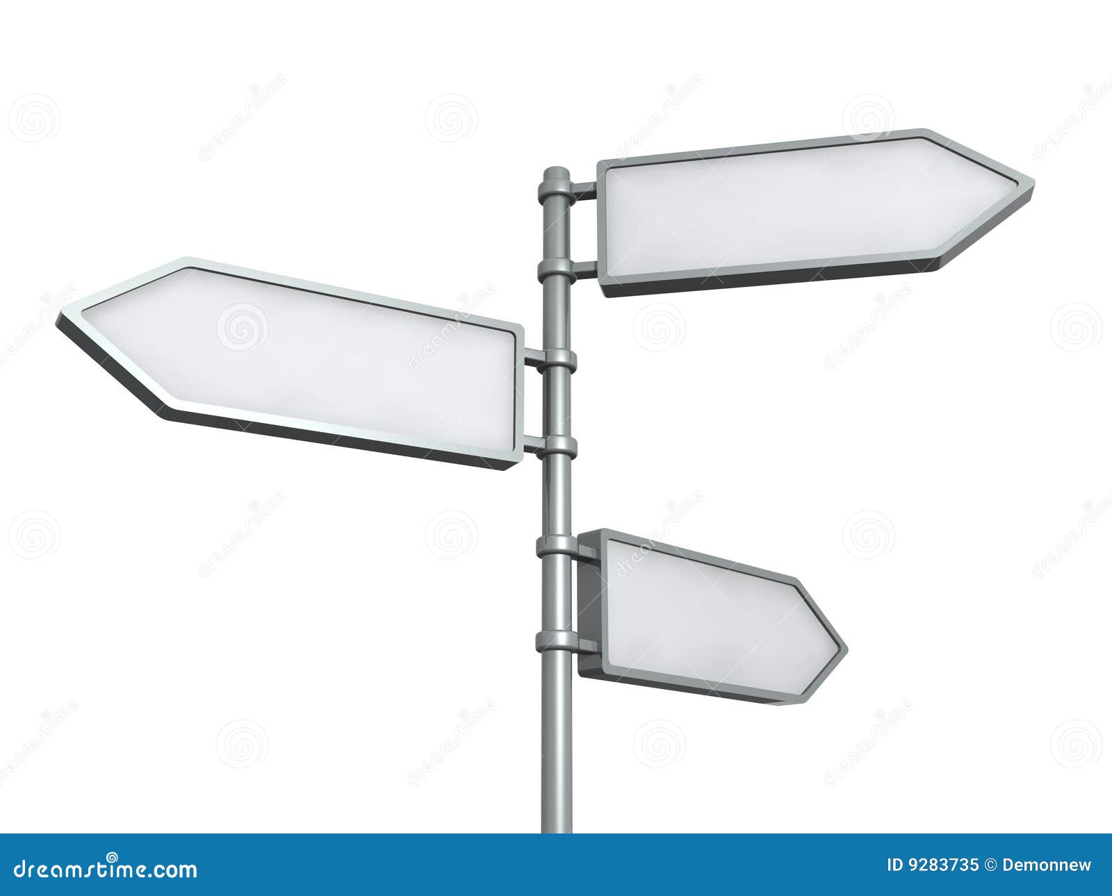 Blank directional sign stock illustration. Illustration of reflect ...