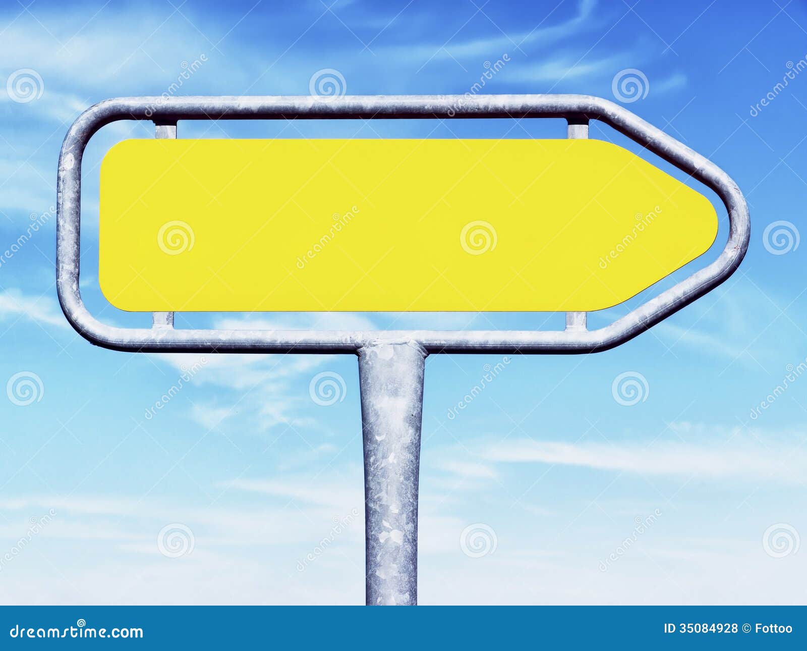 Blank directional sign stock photo. Image of yellow, object - 35084928