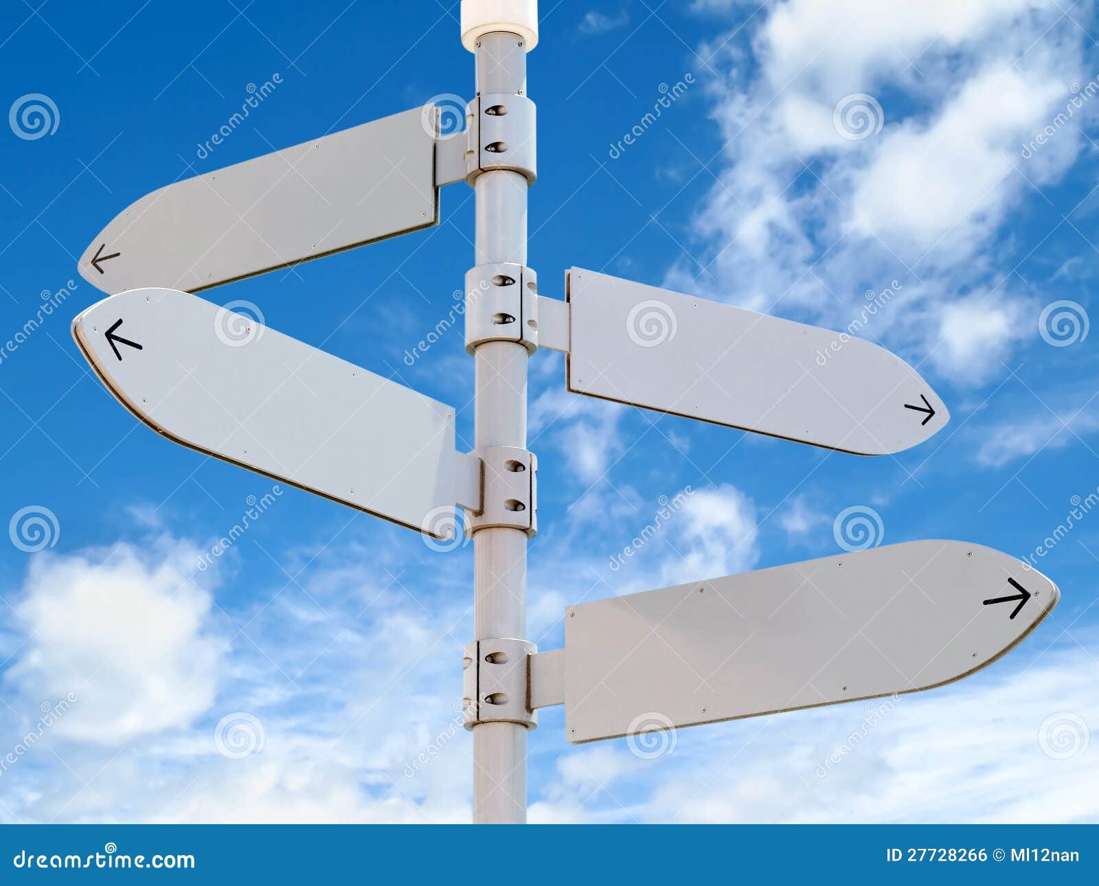 Blank Directional Road Signs With Blue Sky Royalty-Free Stock ...