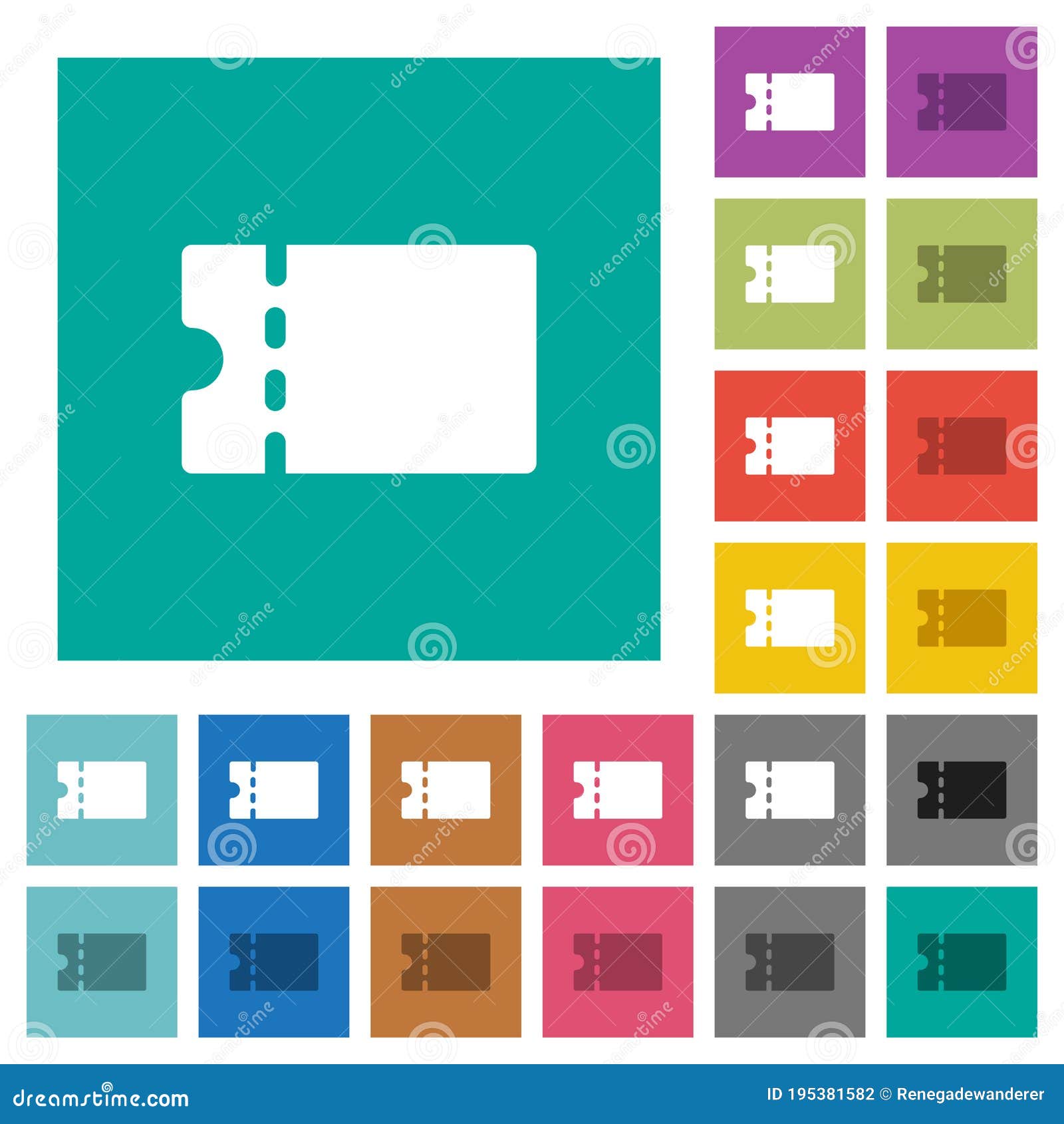 Blank Discount Coupon Square Flat Multi Colored Icons Stock Vector ...