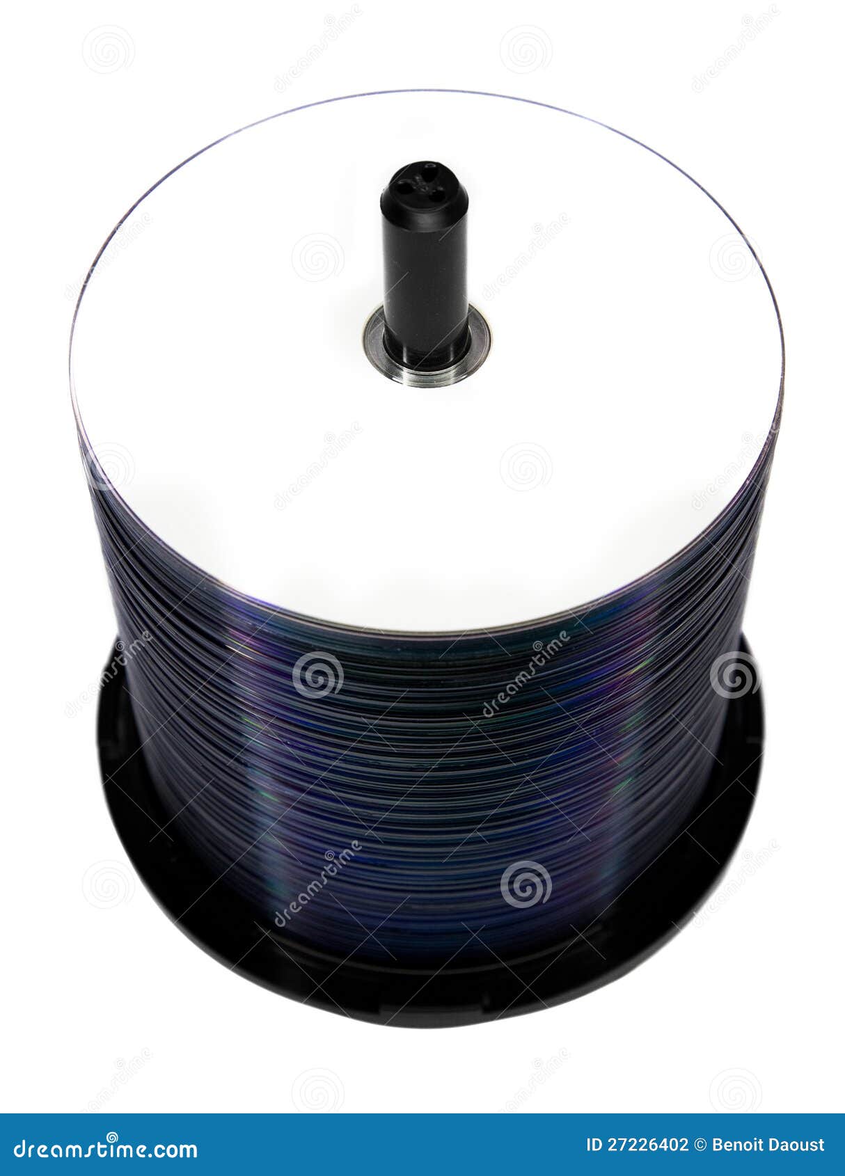 Blank Disk Spindle Top View (isolated On White) Picture. Image: 27226402