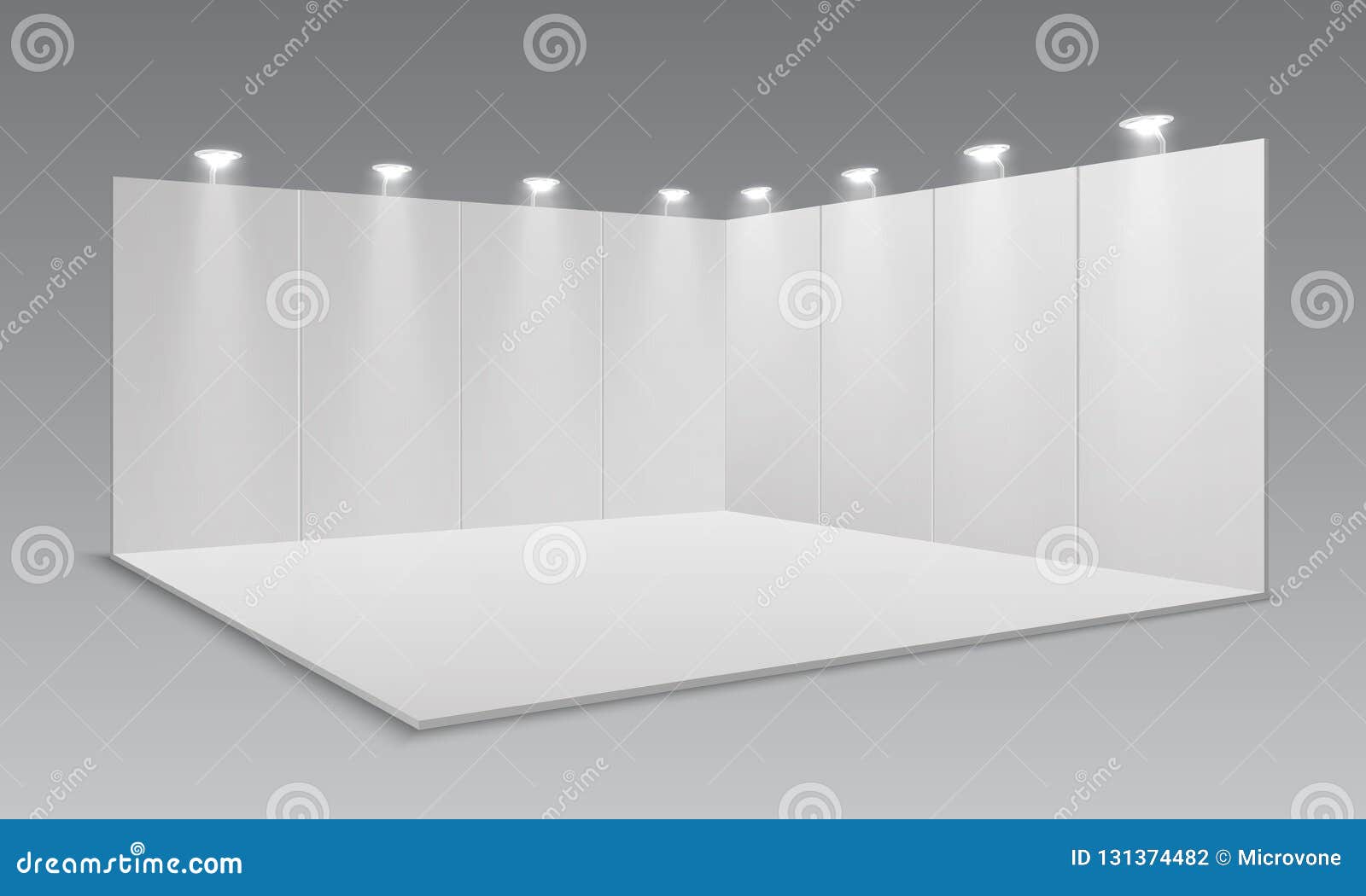 Blank Display Exhibition Stand. White Empty Panels, Promotional ...