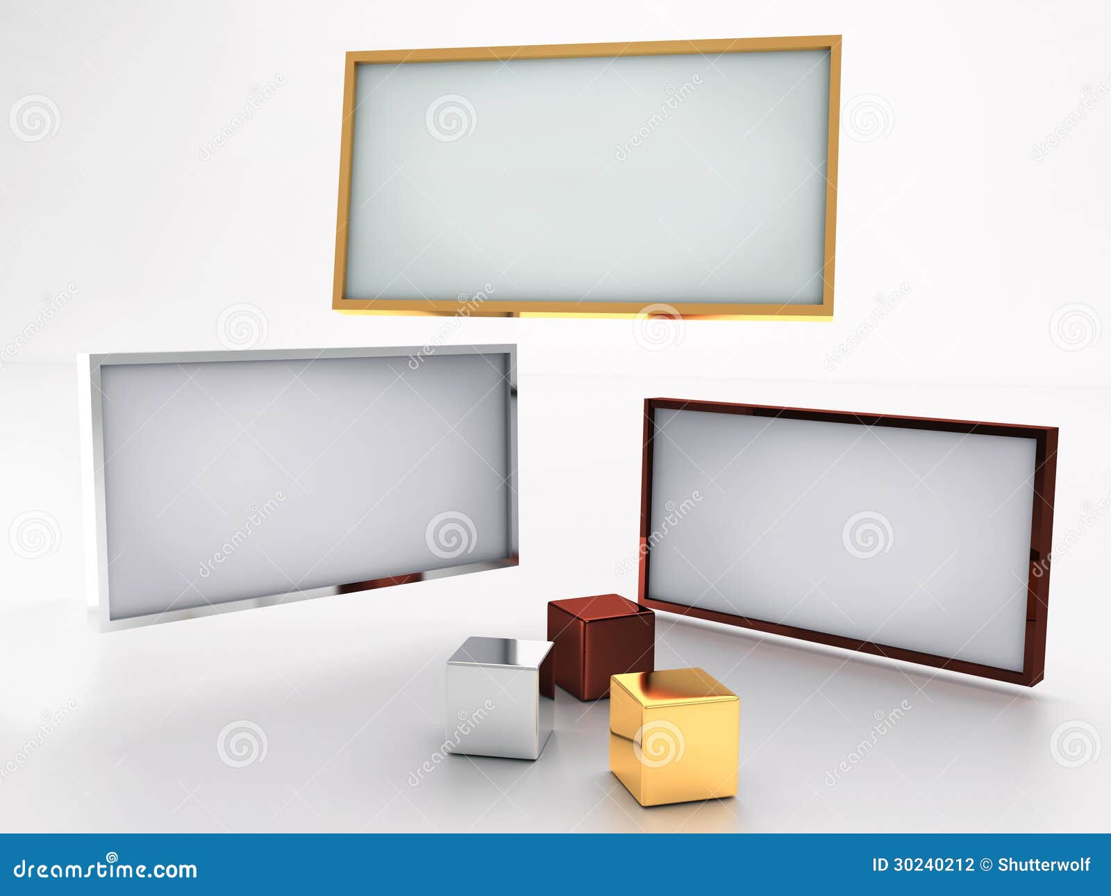 Blank displays stock illustration. Illustration of bronze - 30240212