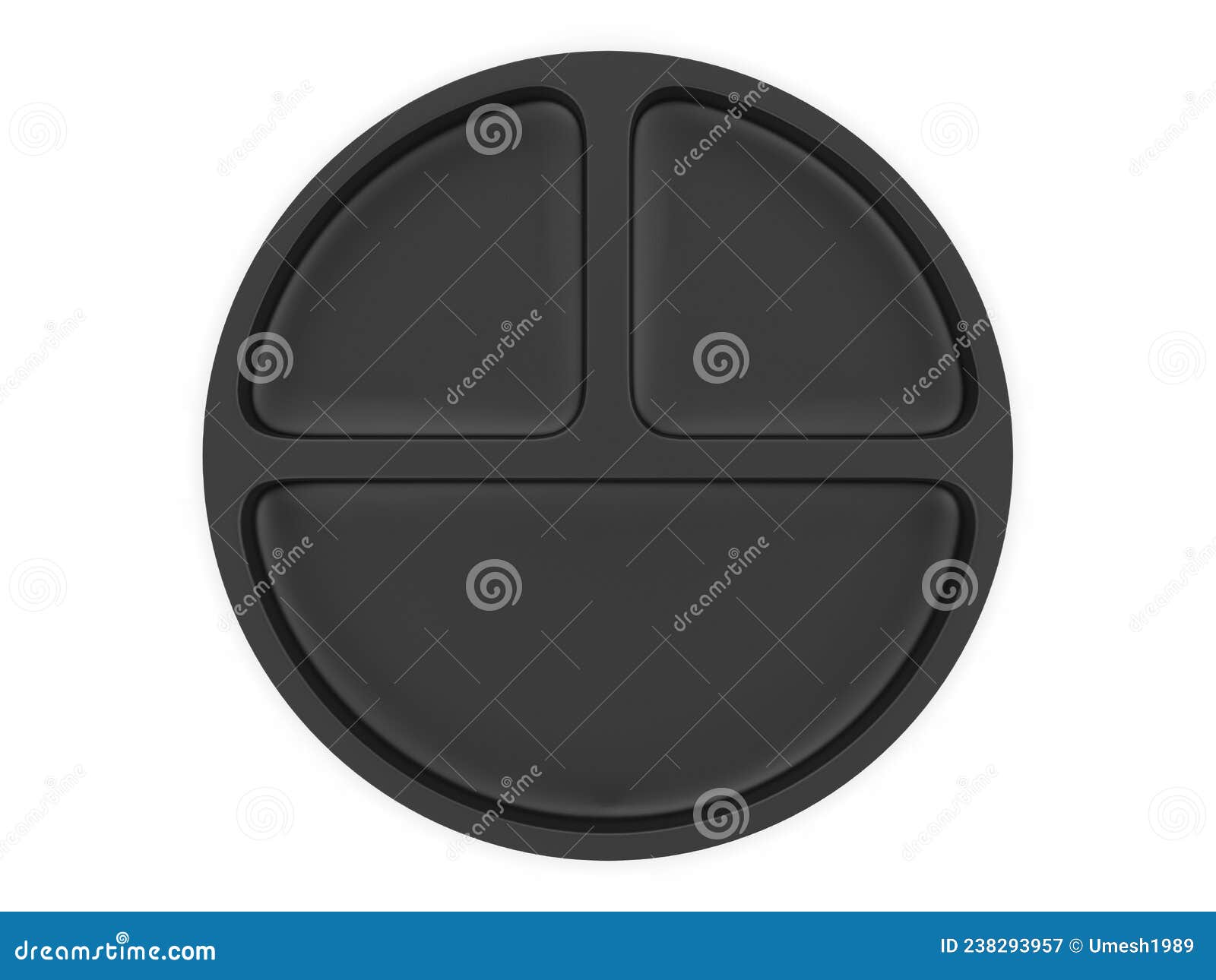Blank Divided Compartment Food Tray Plate Template. Stock Illustration ...