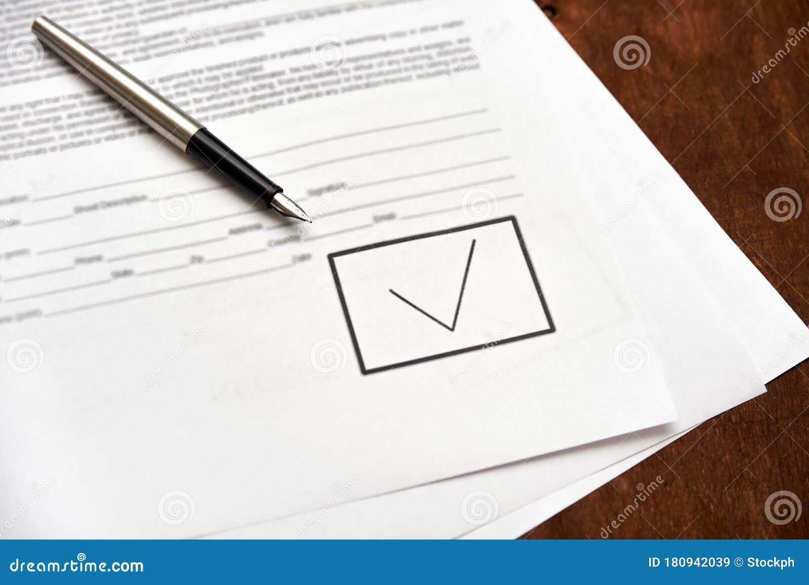 Blank Document with Checkbox and Check Mark Stock Image - Image of ...