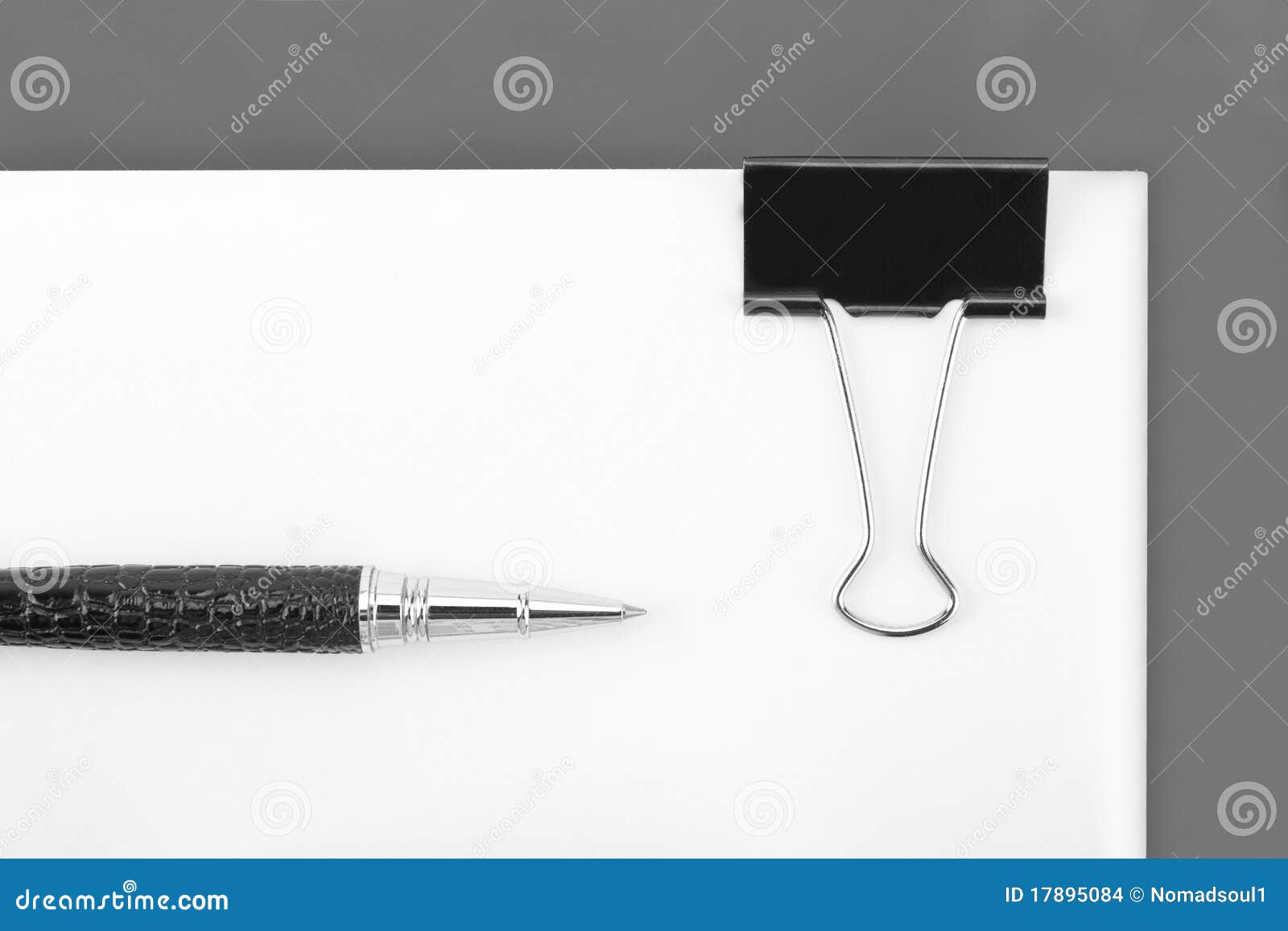 Blank Document with Paper Clip Stock Photo - Image of leather, document ...