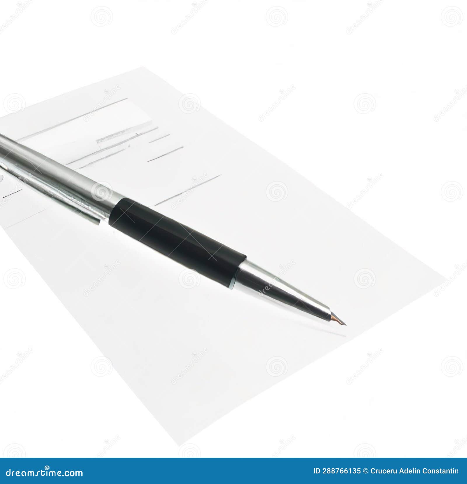 Blank Document Signing Form with Pen on White Background Stock Image ...