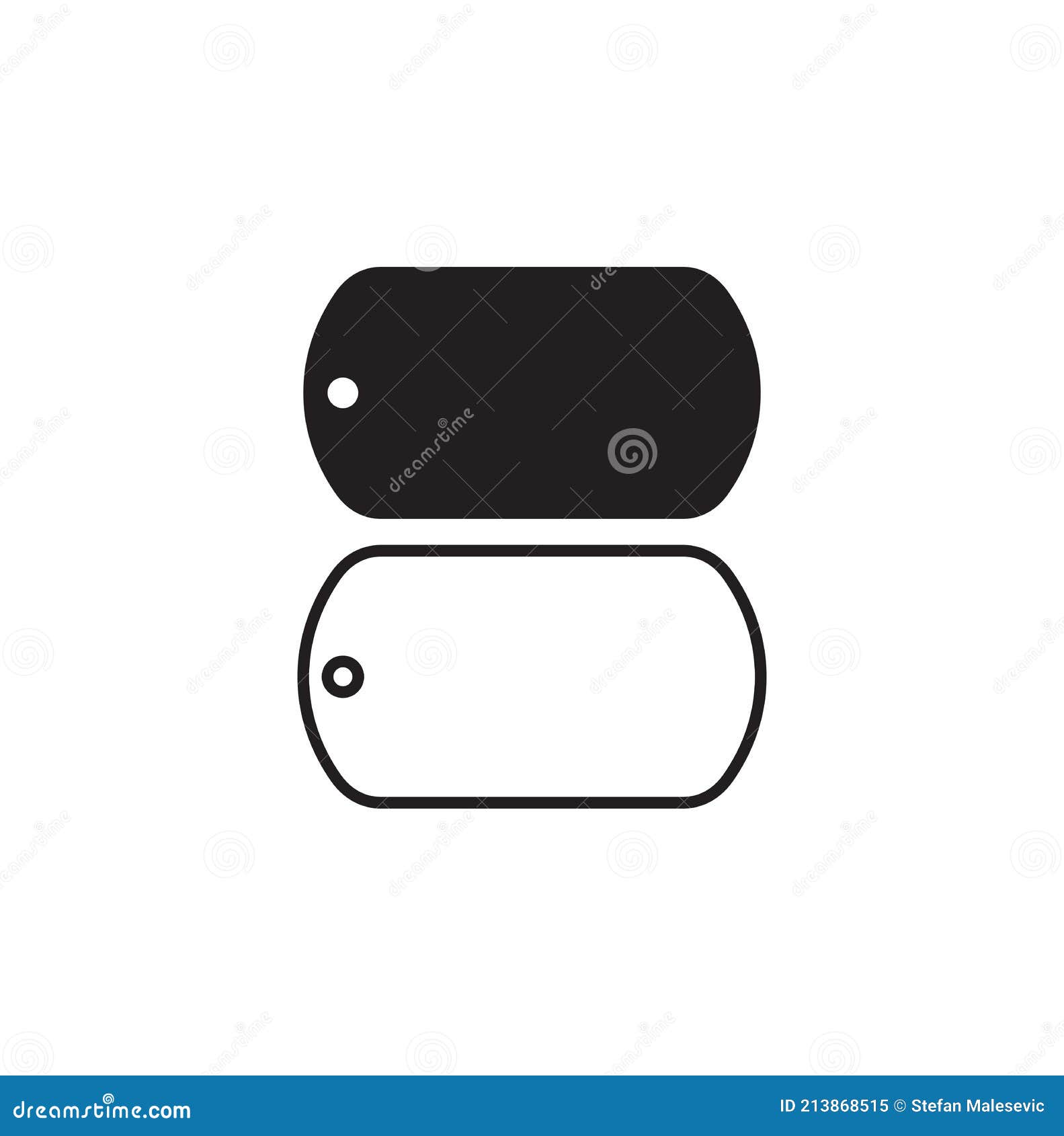 Blank dog tag stock vector. Illustration of empty, icon - 213868515
