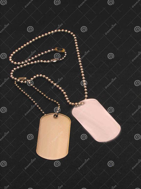 Blank Dog Tags over black stock photo. Image of metal, information - 202366