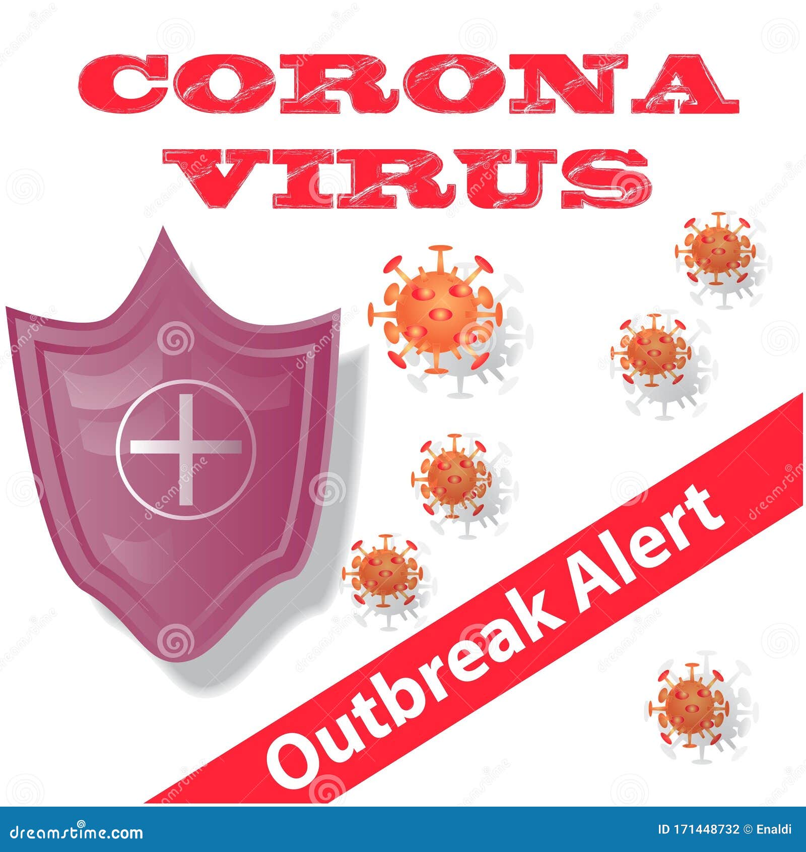 Corona Virus Outbreak Alert Sign and Illustration Stock Vector ...