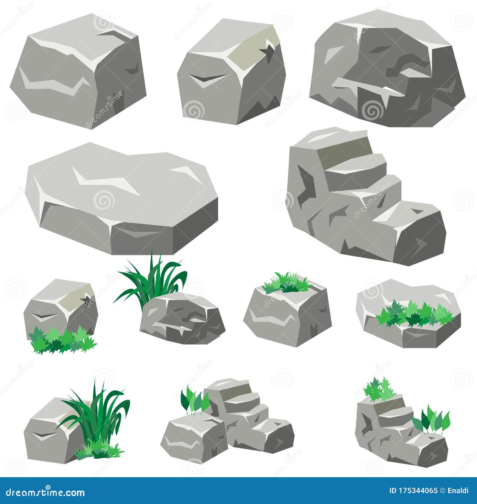 Rock and Stone Set for Landscape Stock Vector - Illustration of form ...