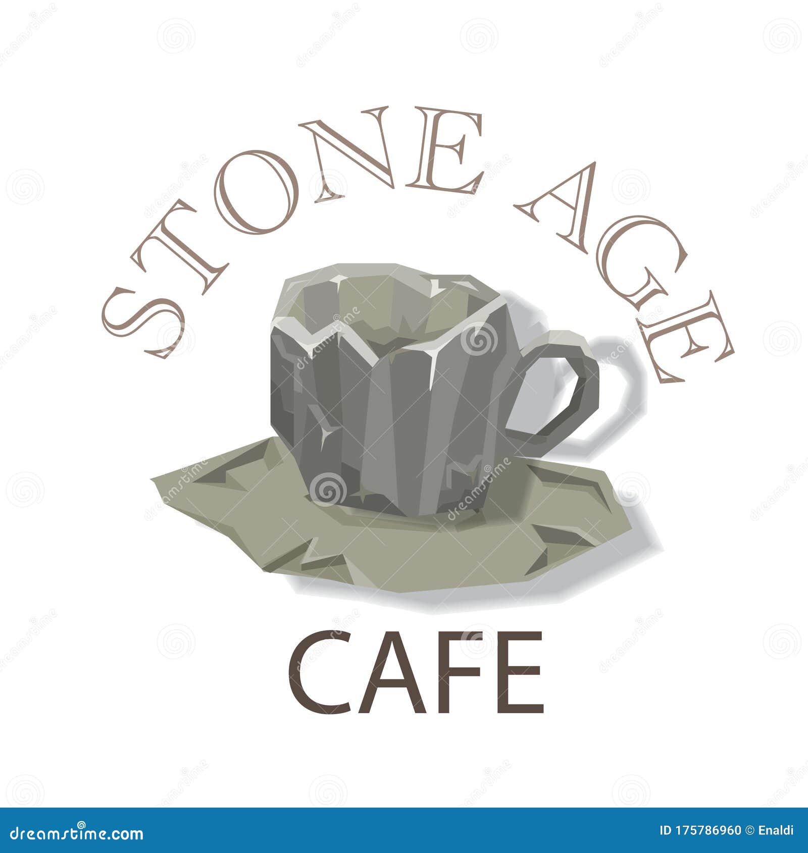 Stone Age Cafe Concept Logo Stock Vector - Illustration of materials ...