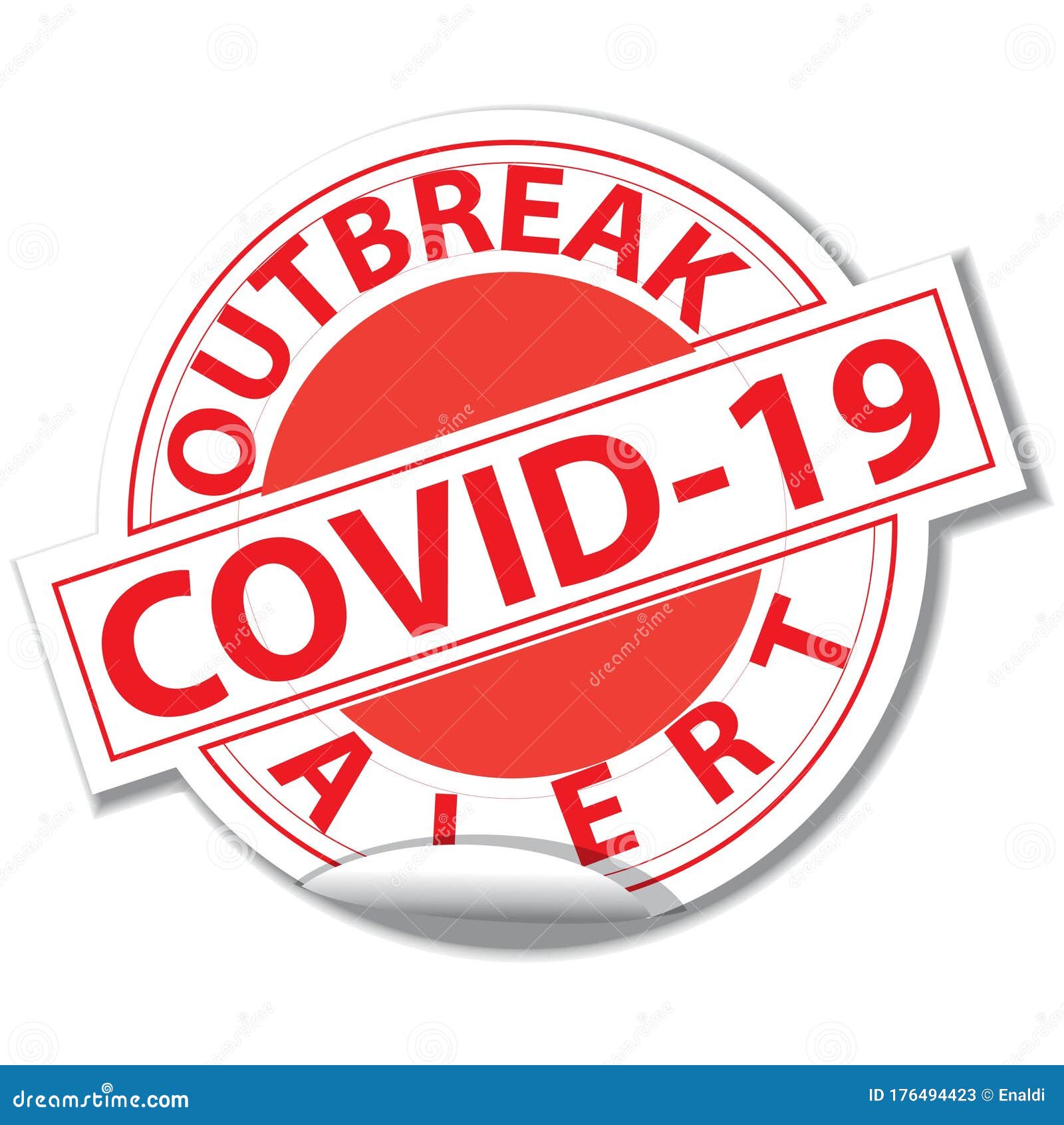 Covid-19 Corona Outbreak Alert Sticker Stock Vector - Illustration of ...