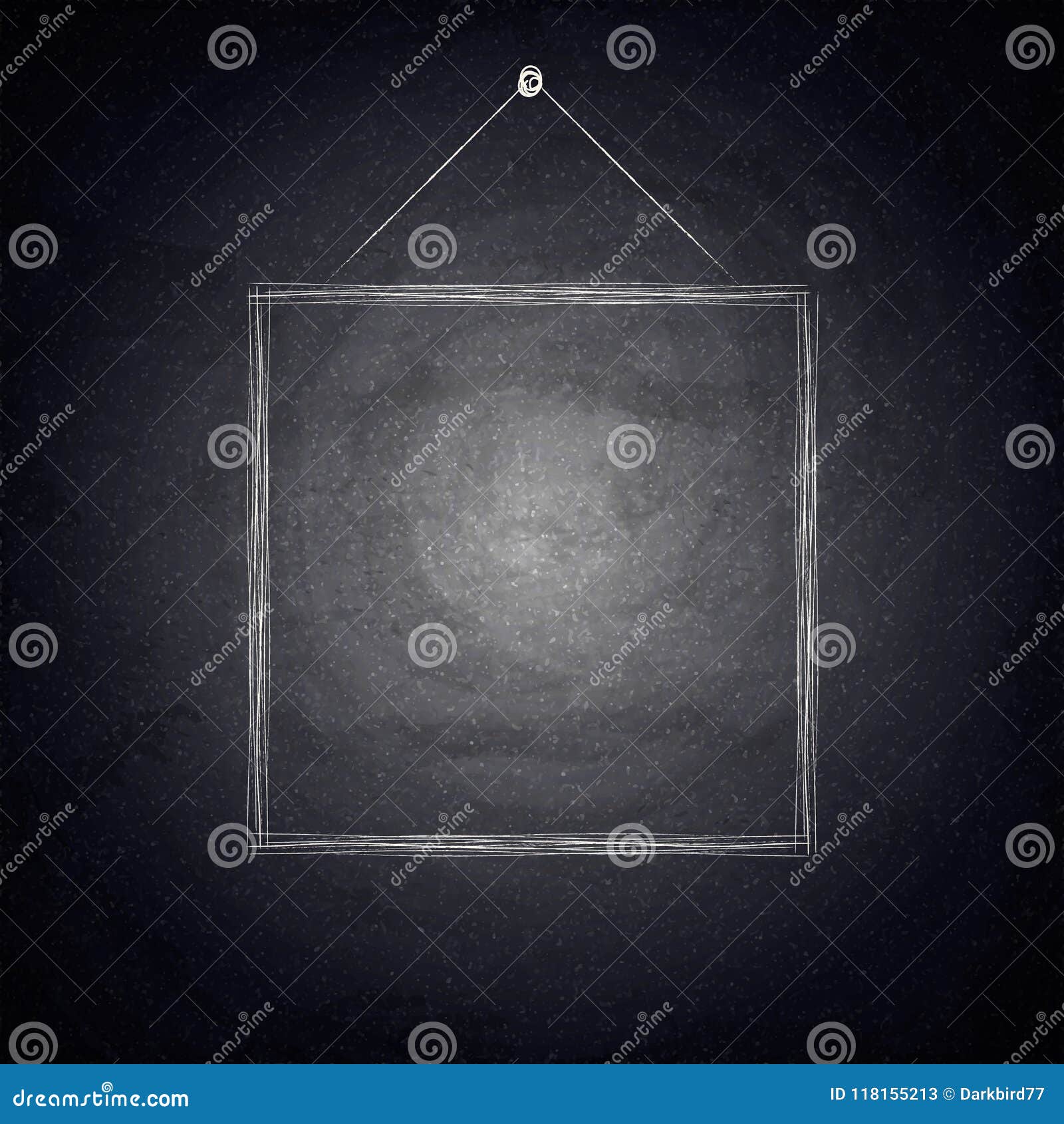 Blank Drawing Empty Frame on Chalkboard Background Stock Illustration ...
