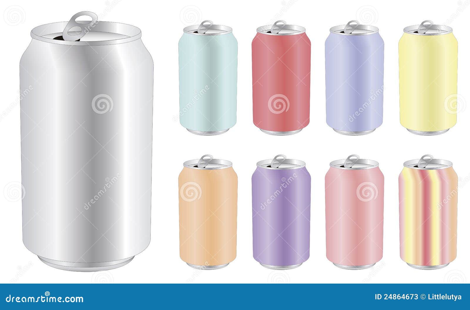 Blank Drink Can in Differents Colors Stock Illustration - Illustration ...