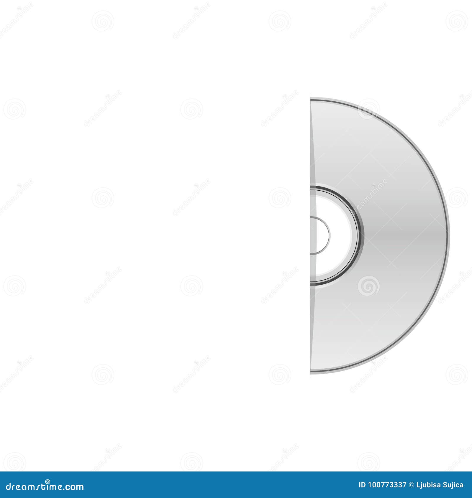 Blank dvd case, half a cd stock vector. Illustration of computer ...