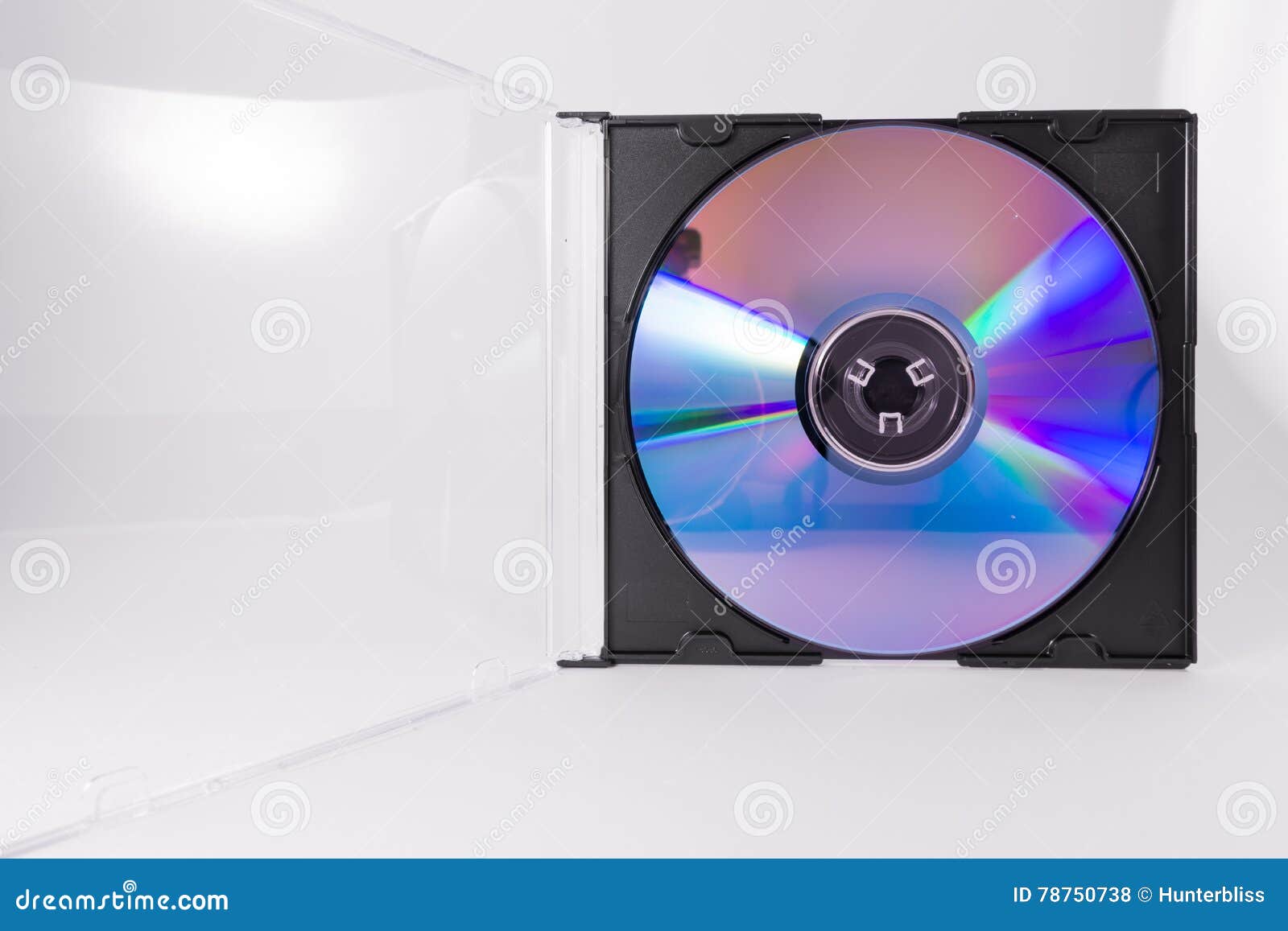 Blank DVD CD Rewriteable Circle Closeup Case Transparent Plastic Stock ...