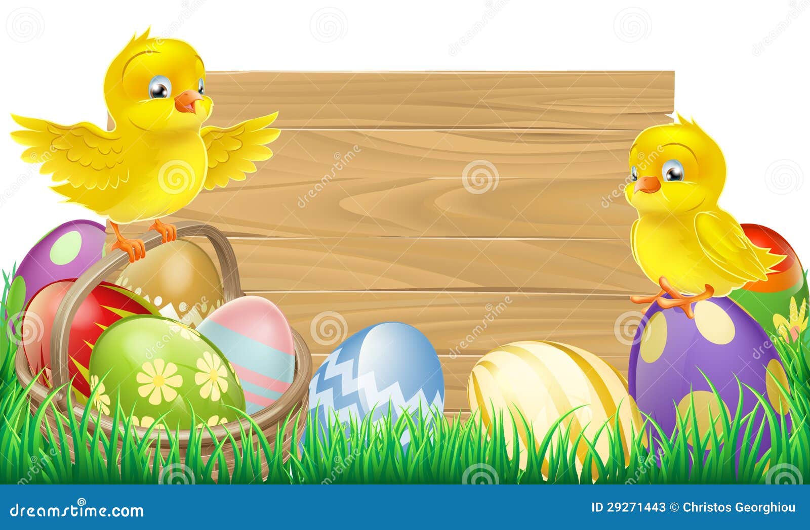 Blank Easter Sign stock vector. Illustration of grass - 29271443