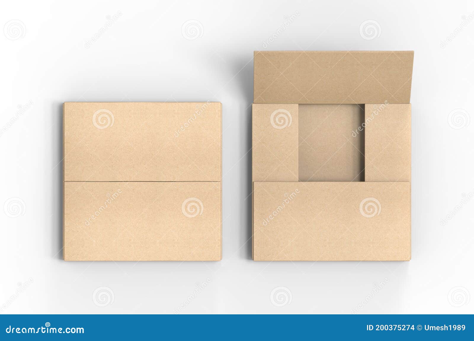 Blank Easy Fold Mailer Box for Branding and Mock Up Design. Stock ...