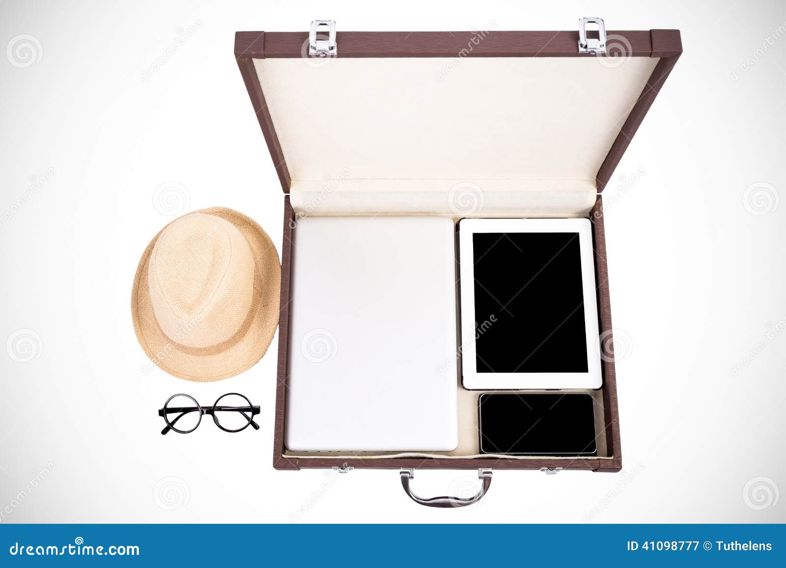 Blank Electric Devices in Briefcase Stock Image - Image of ...