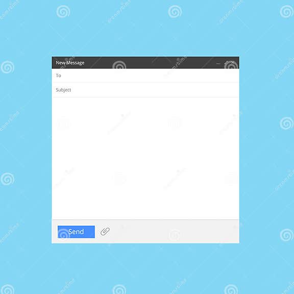 Blank Email Screen. Mail Message Interface Blank Mockup Internet Window ...