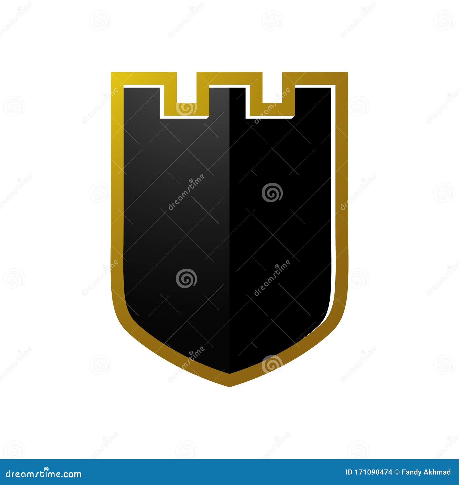 Blank Emblem 3D Shield Logo Abstract Symbol of Secure and Protection ...