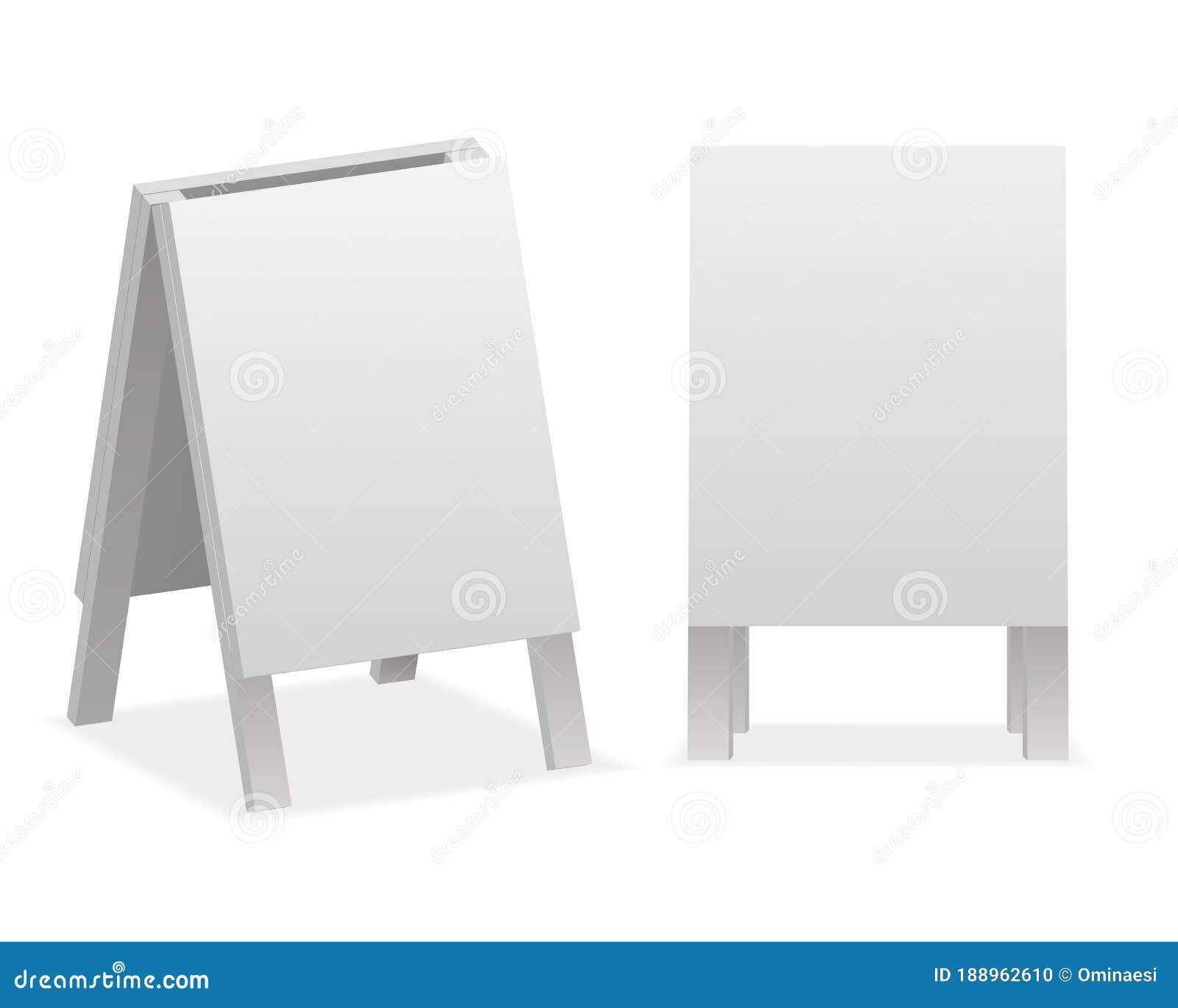 Blank Empty Advertising Sign Isolated on White Background Vector ...