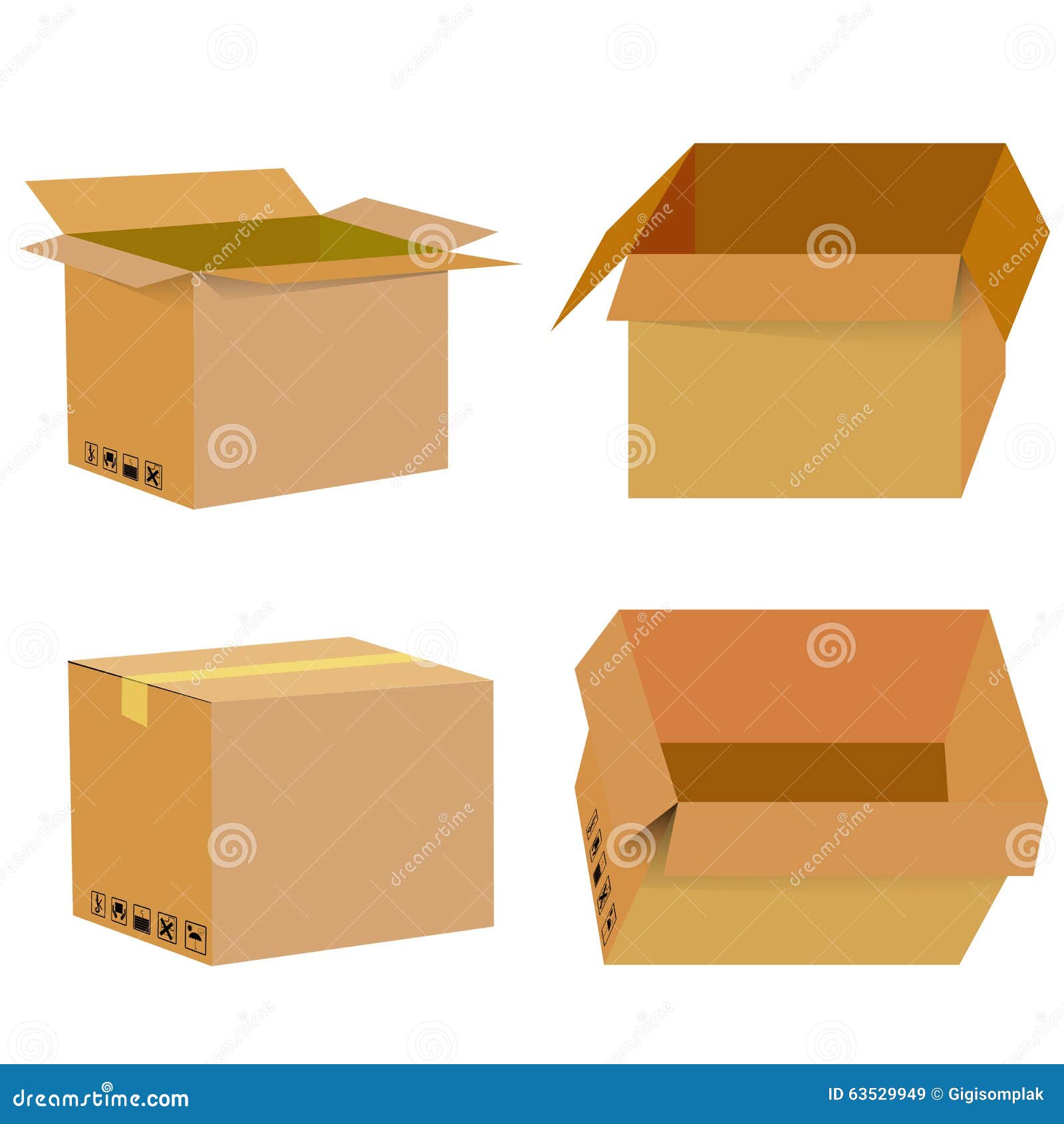 Blank Empty Box at Whitebackground Stock Vector - Illustration of open ...