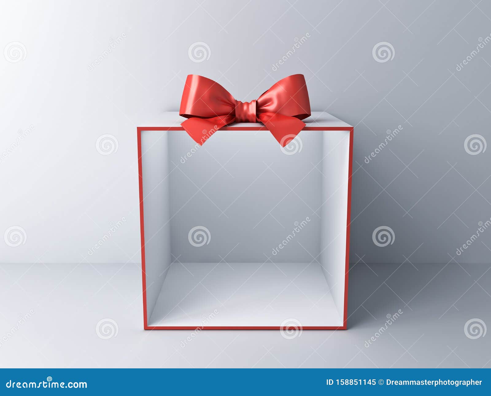 Blank Empty Display Gift Box Showcase on White Room Background Stock ...