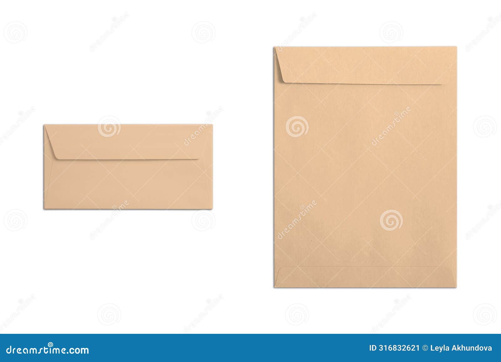 Blank Empty Kraft Brown Paper A4 Envelope And Dl Envelope Mockup ...