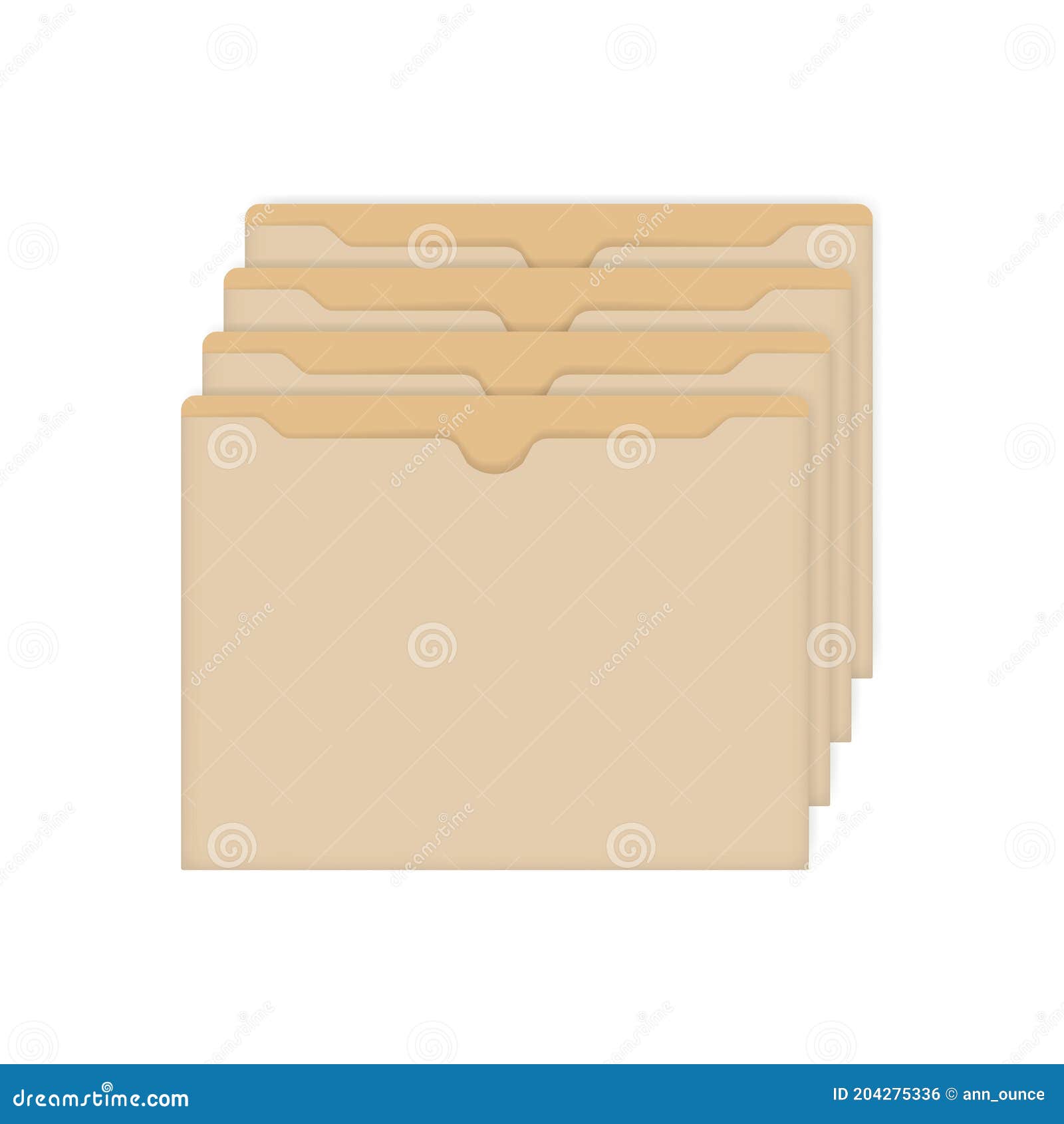Blank Empty Manila File Jackets for Letter Size Documents Vector Mockup ...