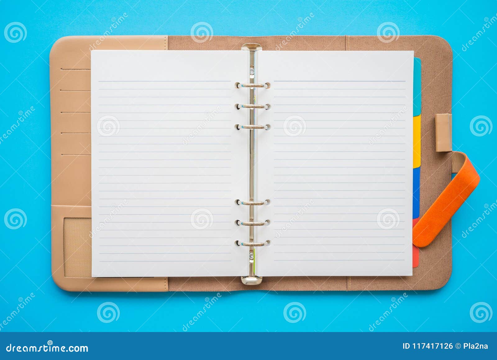Blank Empty Notepad on Blue Background Stock Photo - Image of blank ...