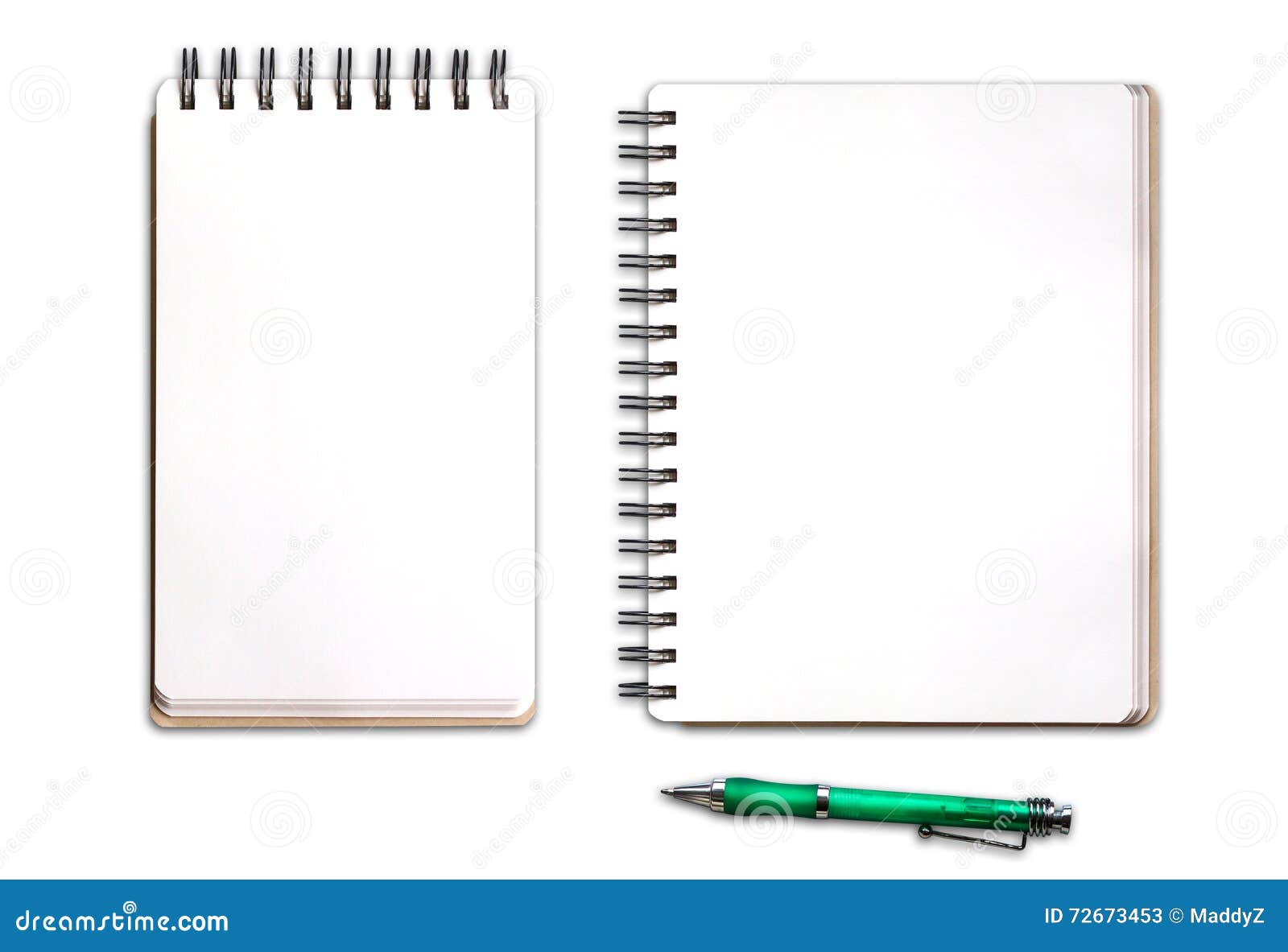 Blank Empty Notepads on White Background Stock Image - Image of nature ...