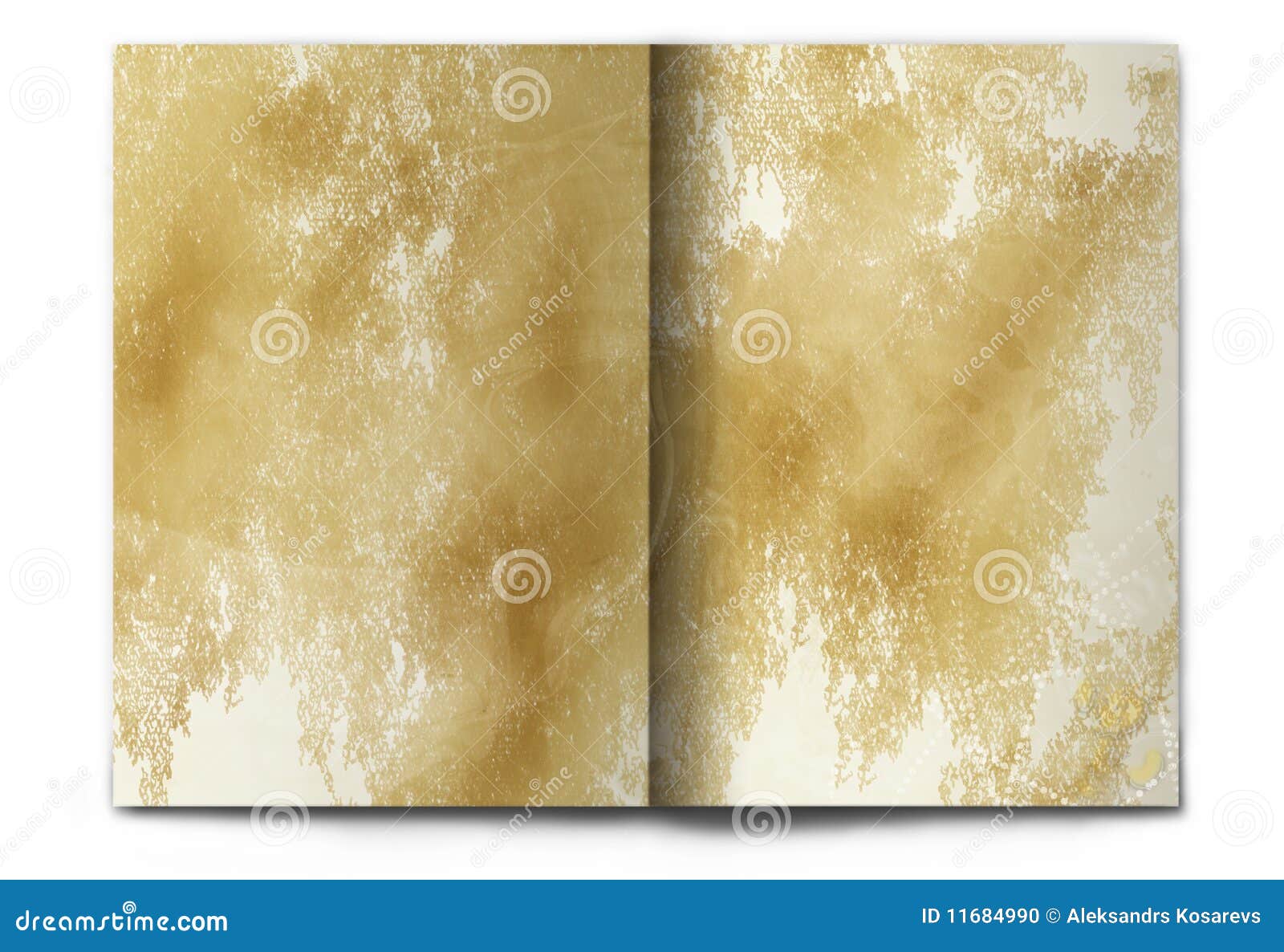 Blank / Empty Old Grunge Magazine Spread on White Stock Photo - Image ...