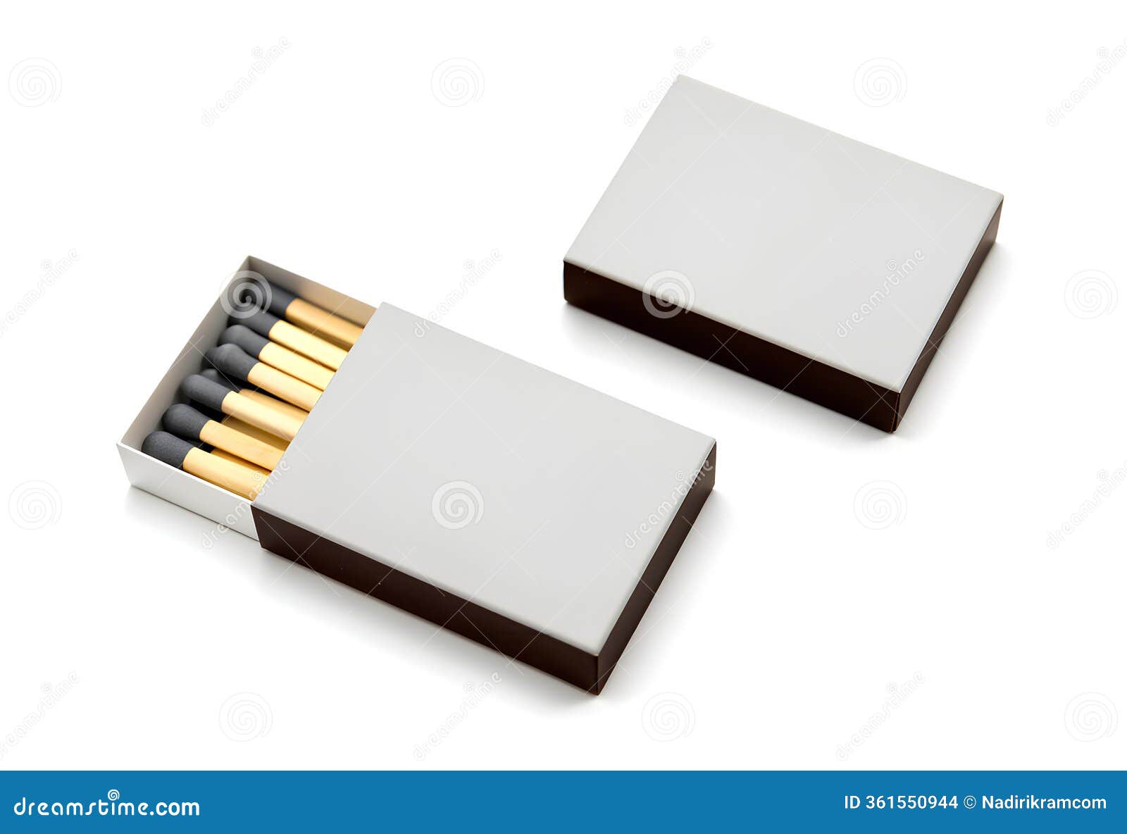 Blank Empty Open and Closed Matchbook Mockup Template Isolated on White ...