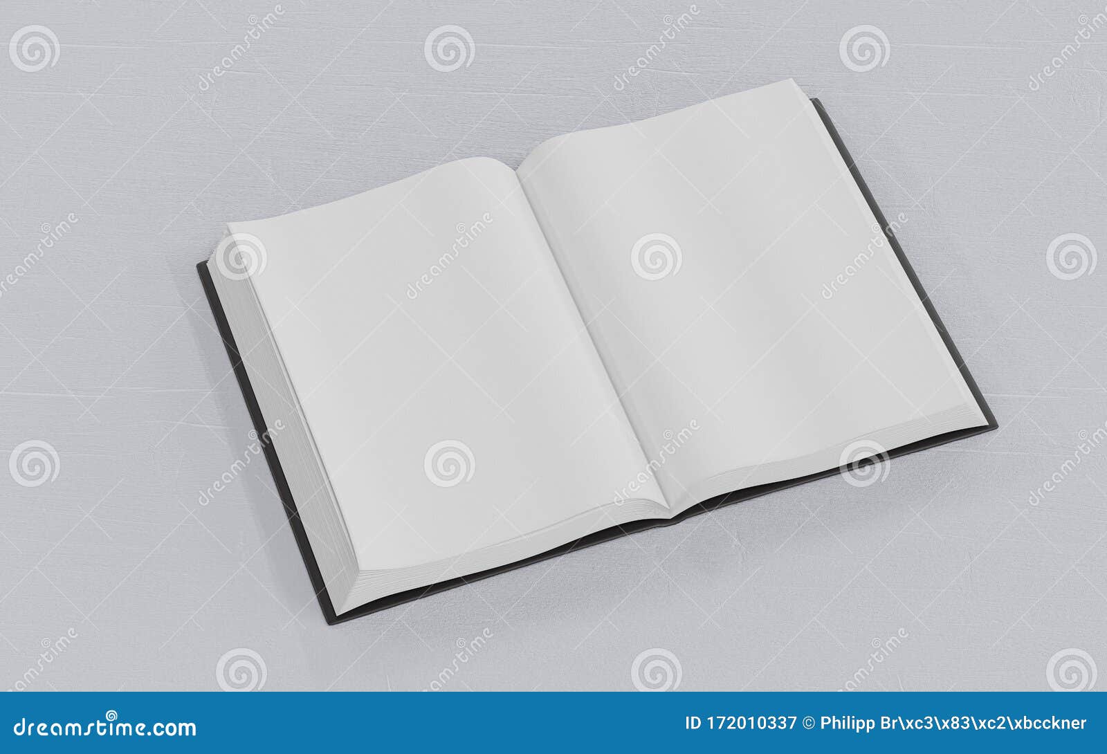 Blank Empty Opened Book on White Wood Underground 3d Render ...