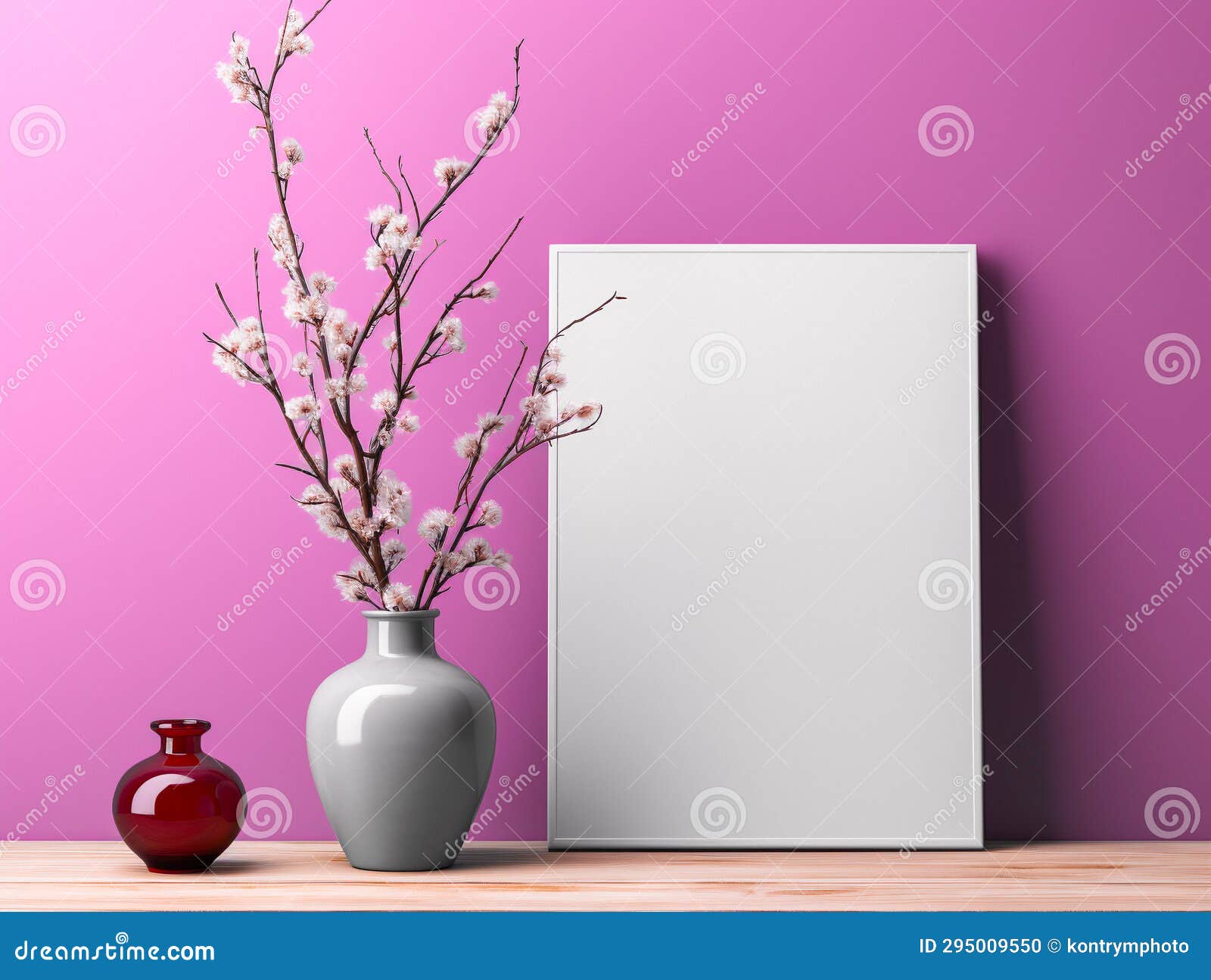 Blank Empty Picture Frame with a Plant in Modern Interior. Empty Space ...