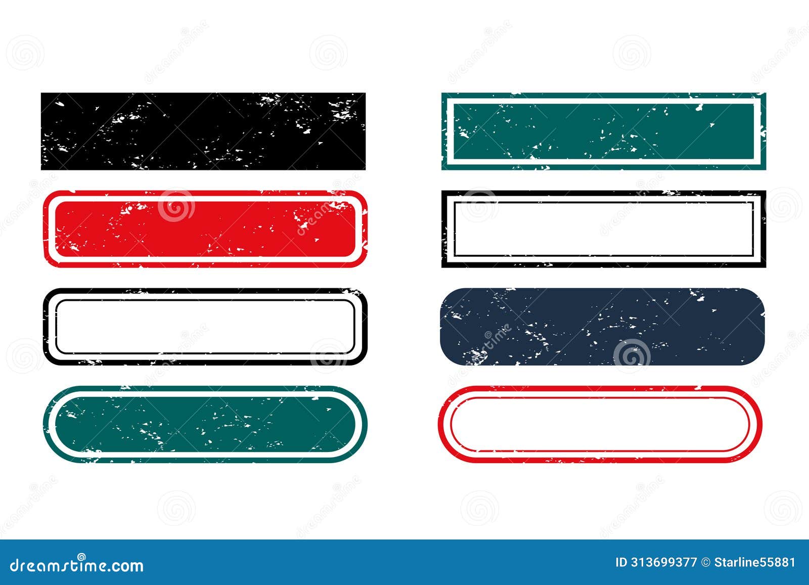 Blank Empty Rectangular Stamps Labels Set of Eight Stock Vector ...