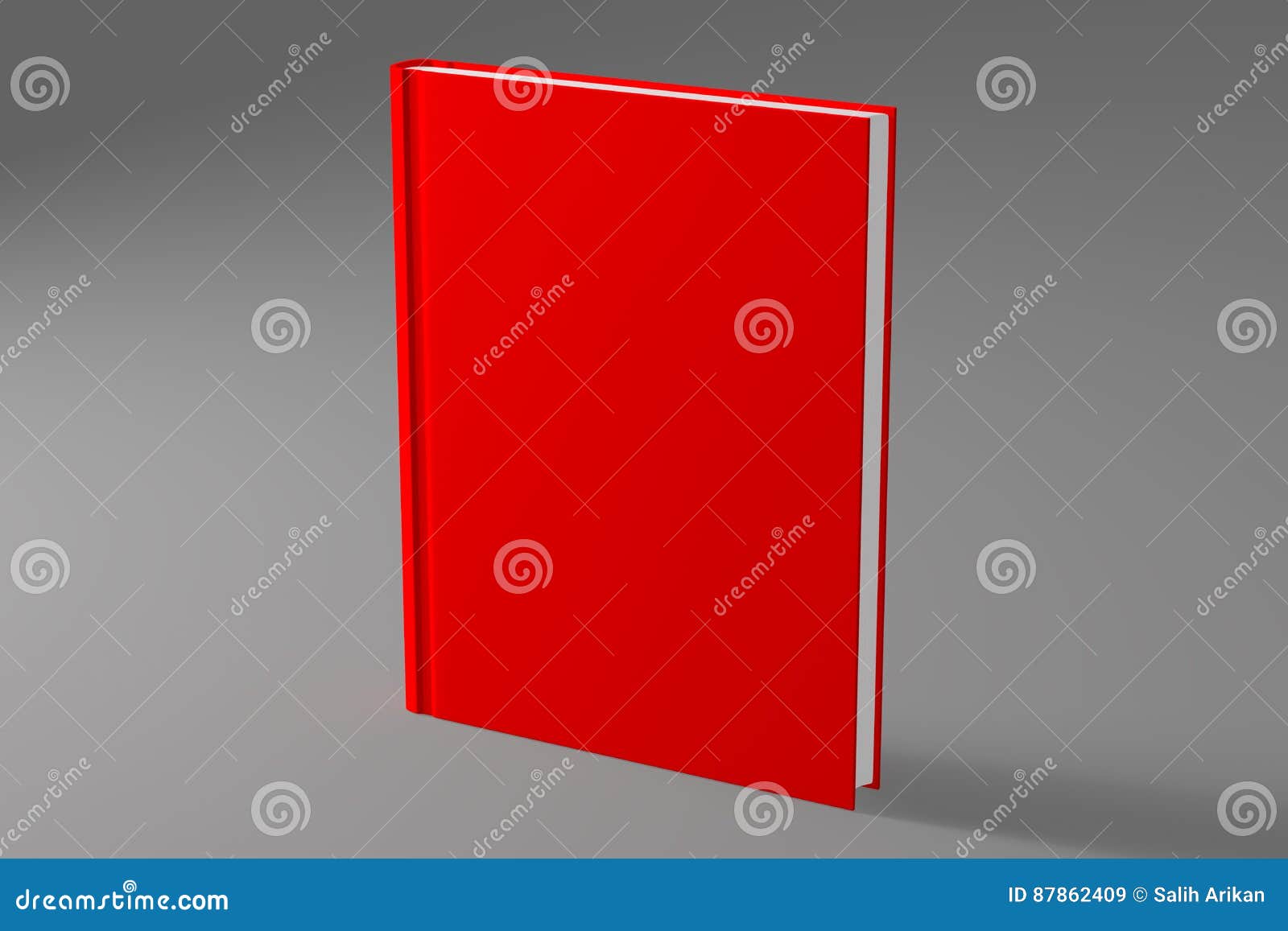 Blank Empty Red Book or Notebook Template on Clean Gray Background. 3d ...