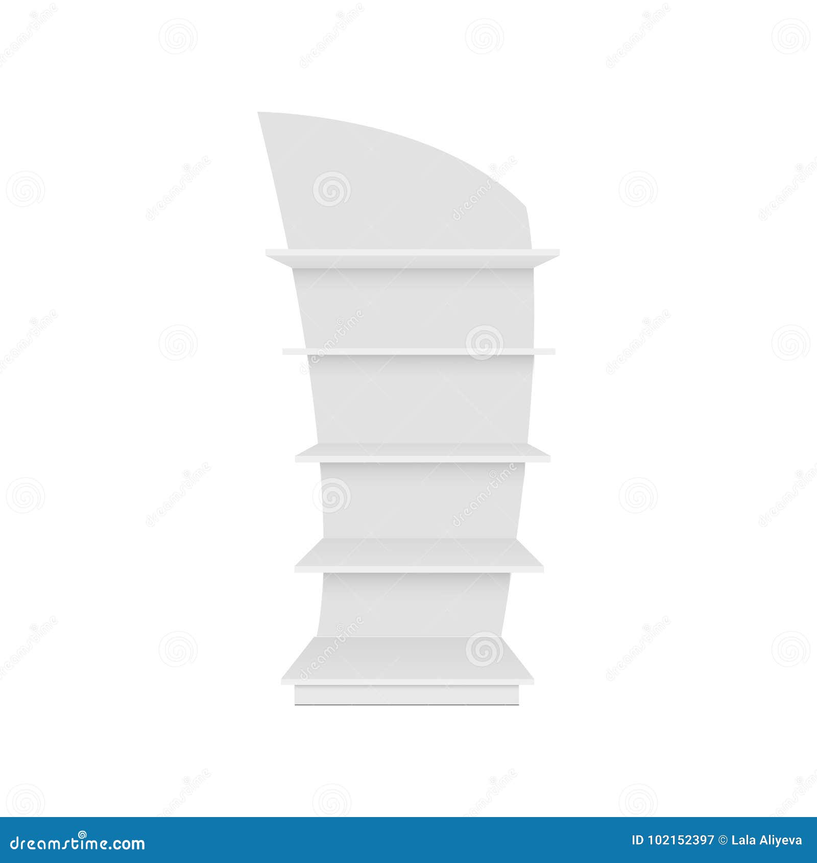 Blank Empty Showcase Display with Retail Shelves. Front View. Vector ...