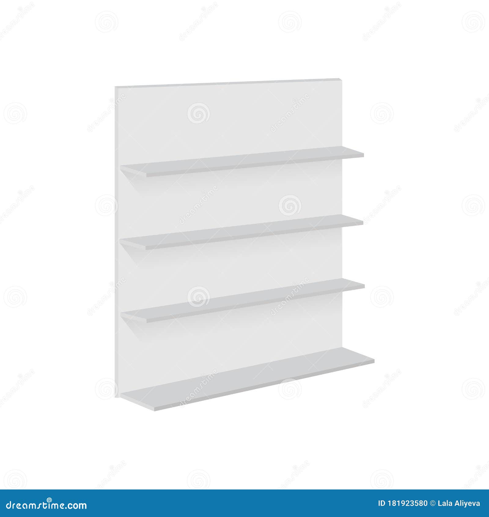 Blank Empty Showcase Display with Retail Shelves. Vector Mock Up Stock ...
