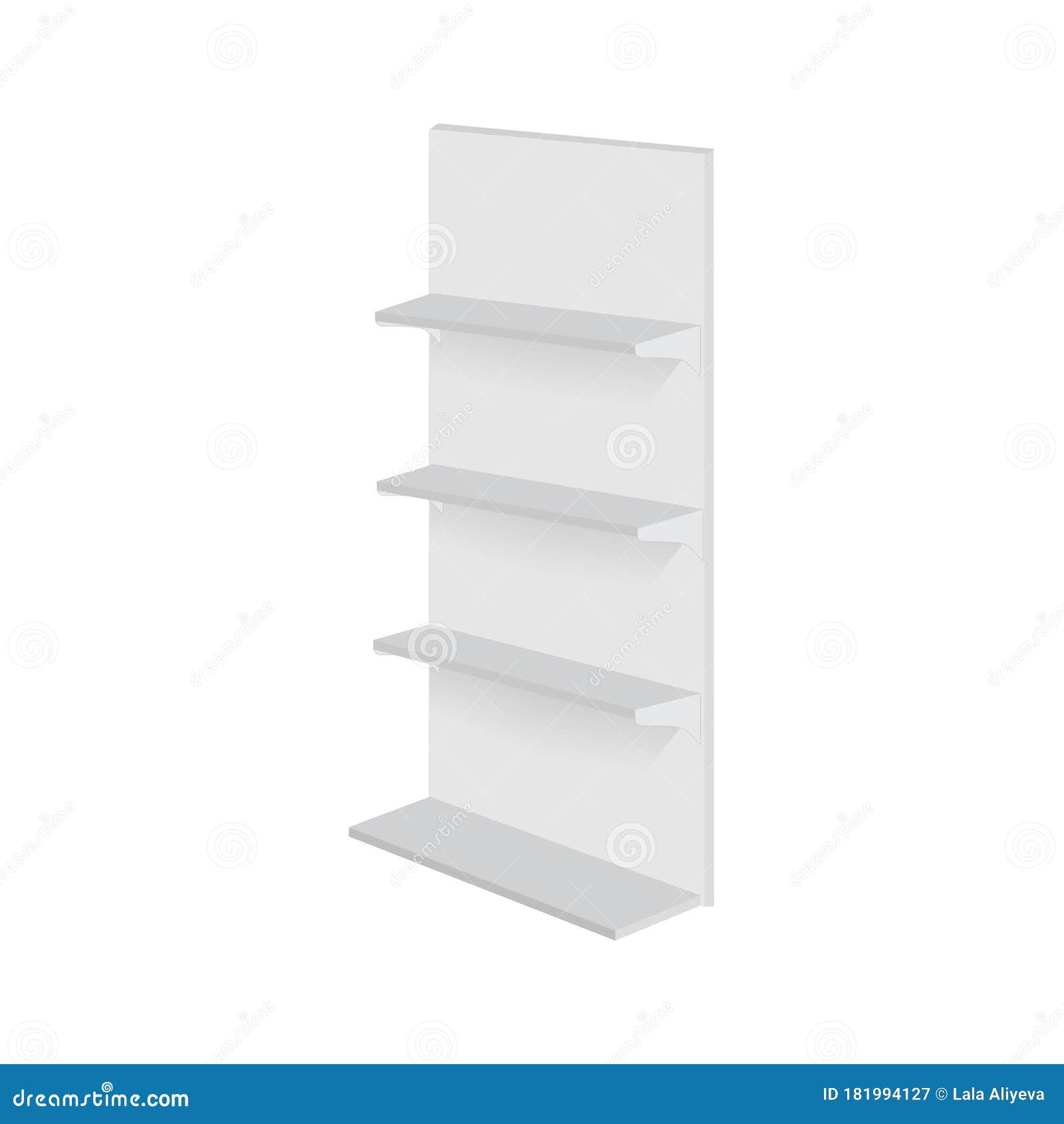Blank Empty Showcase Display with Retail Shelves. Vector Mock Up Stock ...