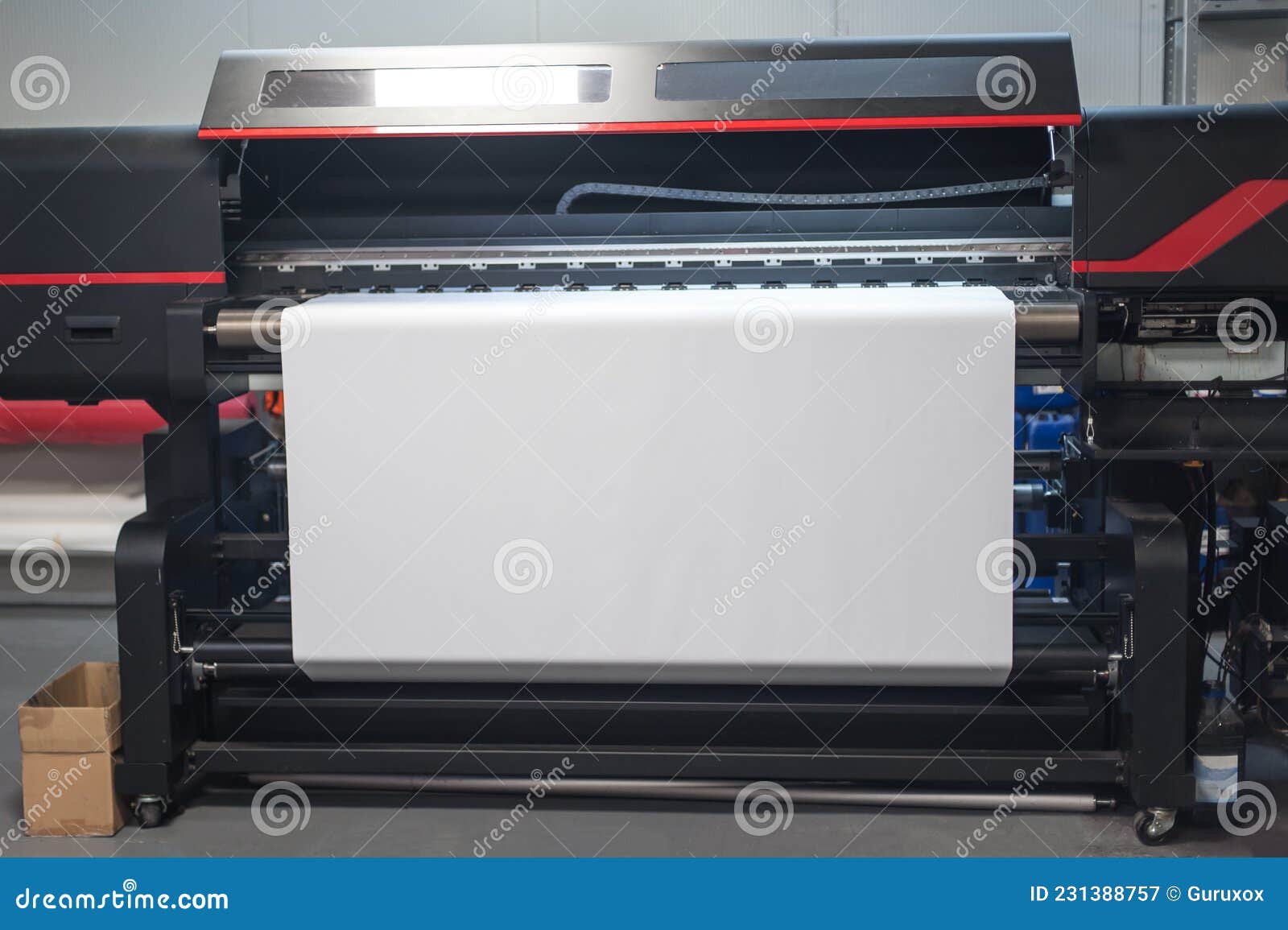 Blank Empty Space of White Paper on Industrial Printer Plotter Stock ...
