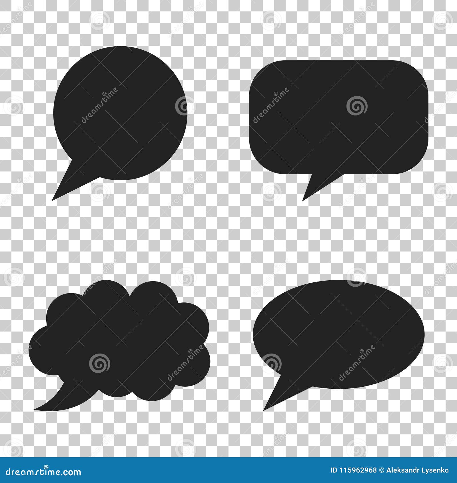 Blank Empty Speech Bubble Vector Icon in Flat Style. Dialogue Bo Stock ...