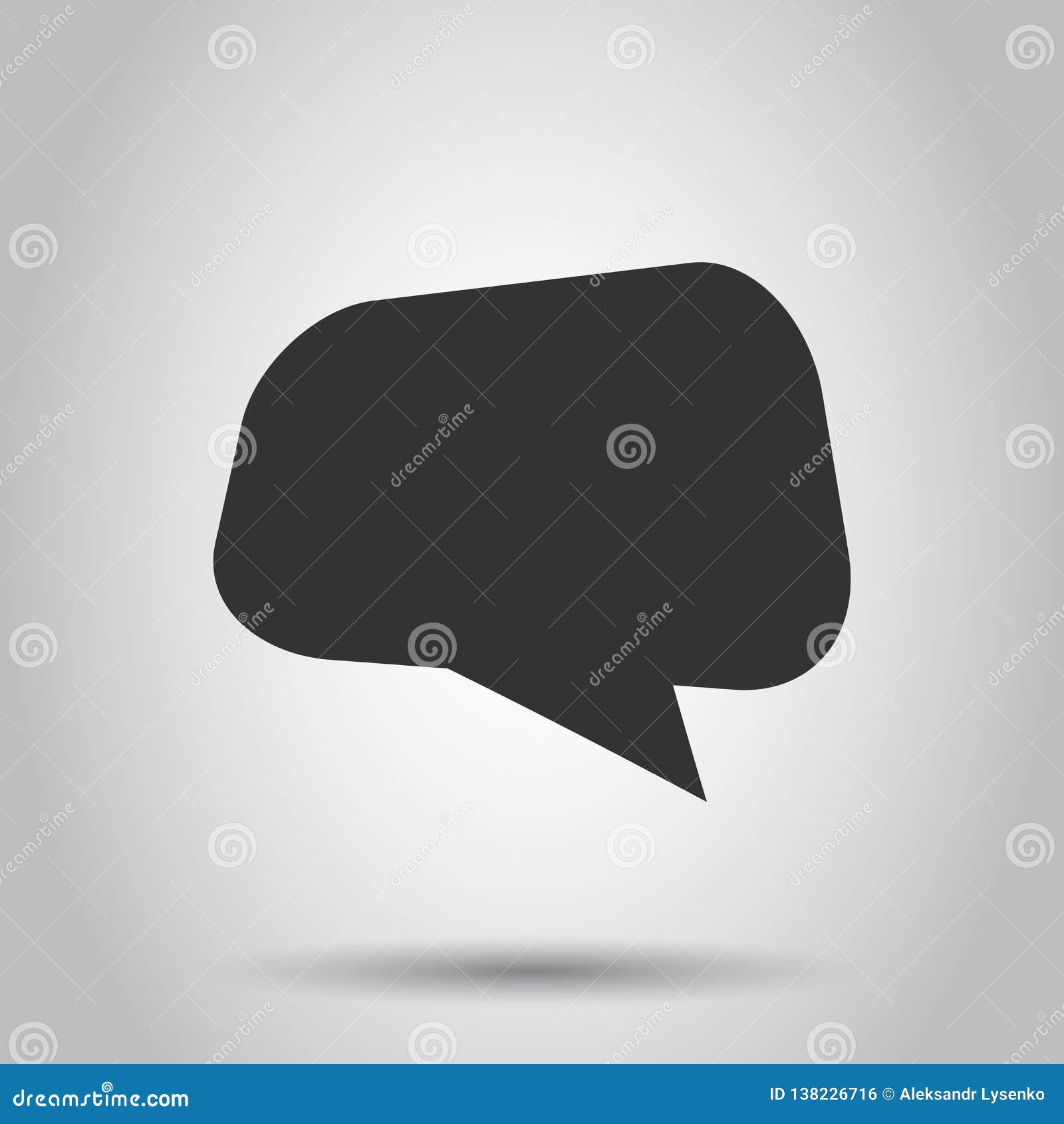 Blank Empty Speech Bubble Vector Icon in Flat Style. Dialogue Box on ...
