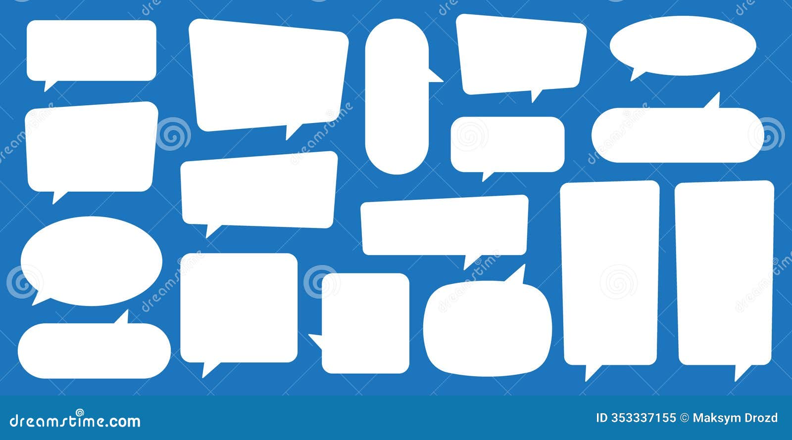 Blank Empty Speech Bubbles. Speak Bubble Balloon, Cartoon Chatting Box ...